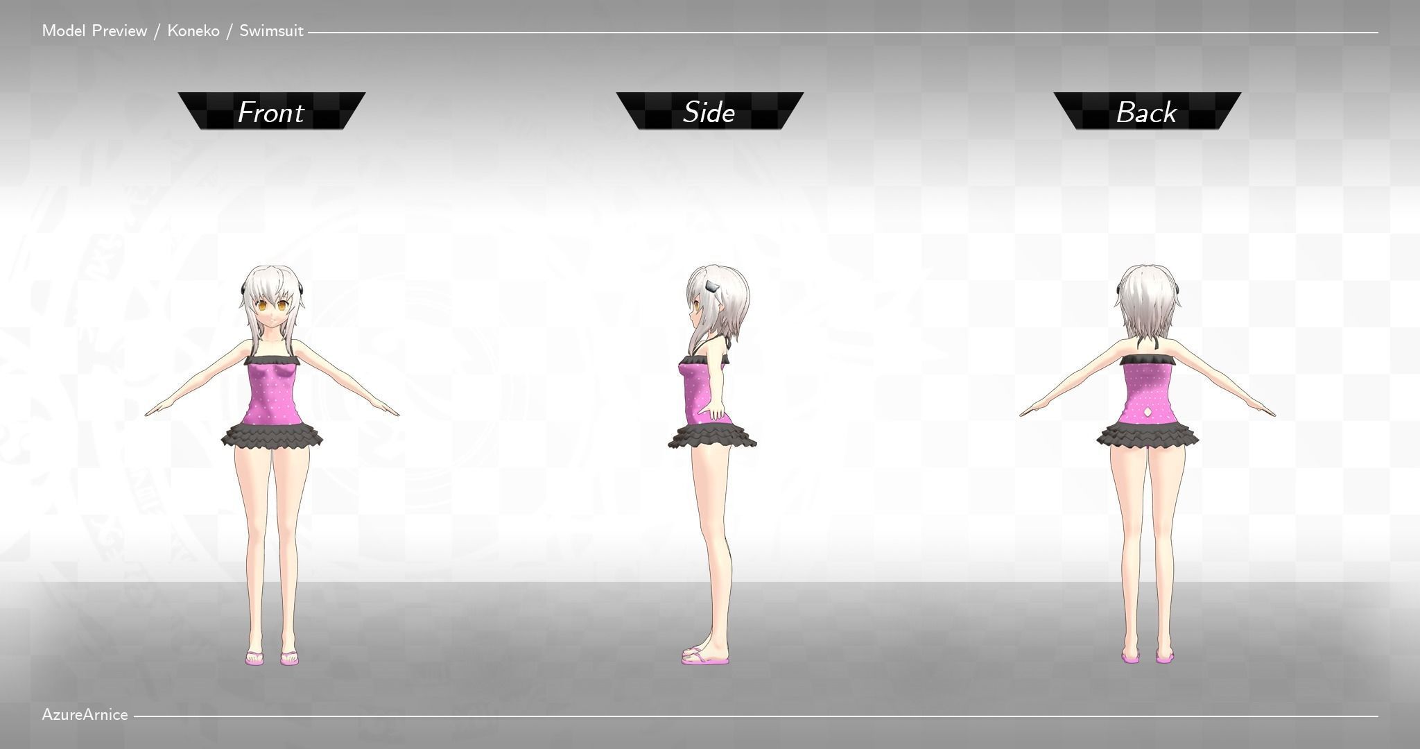 3D model Highschool DxD - Swimsuits B - Additional Attire - MMD Model ...