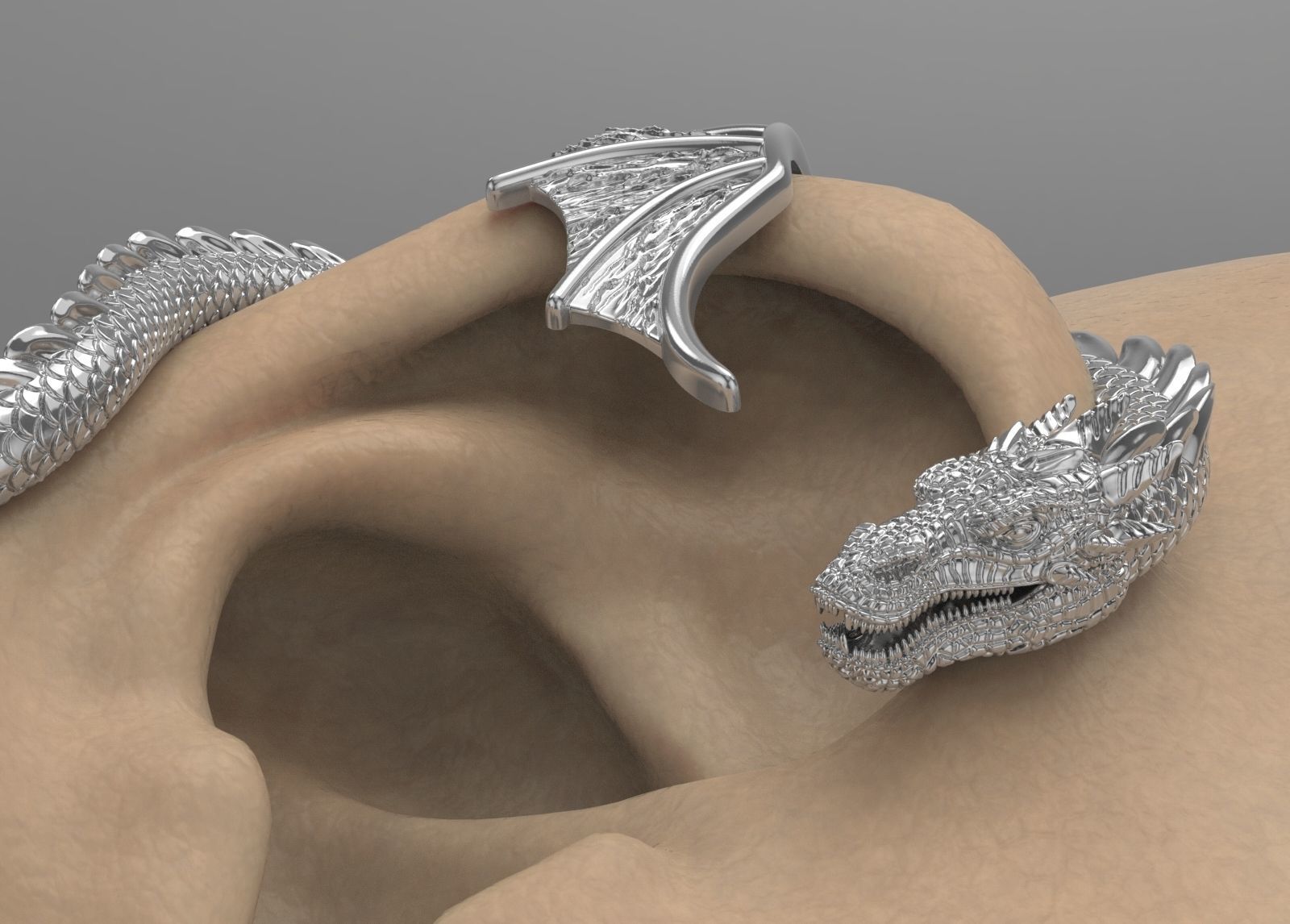 Earring dragon Smaug 3D model 3D printable | CGTrader