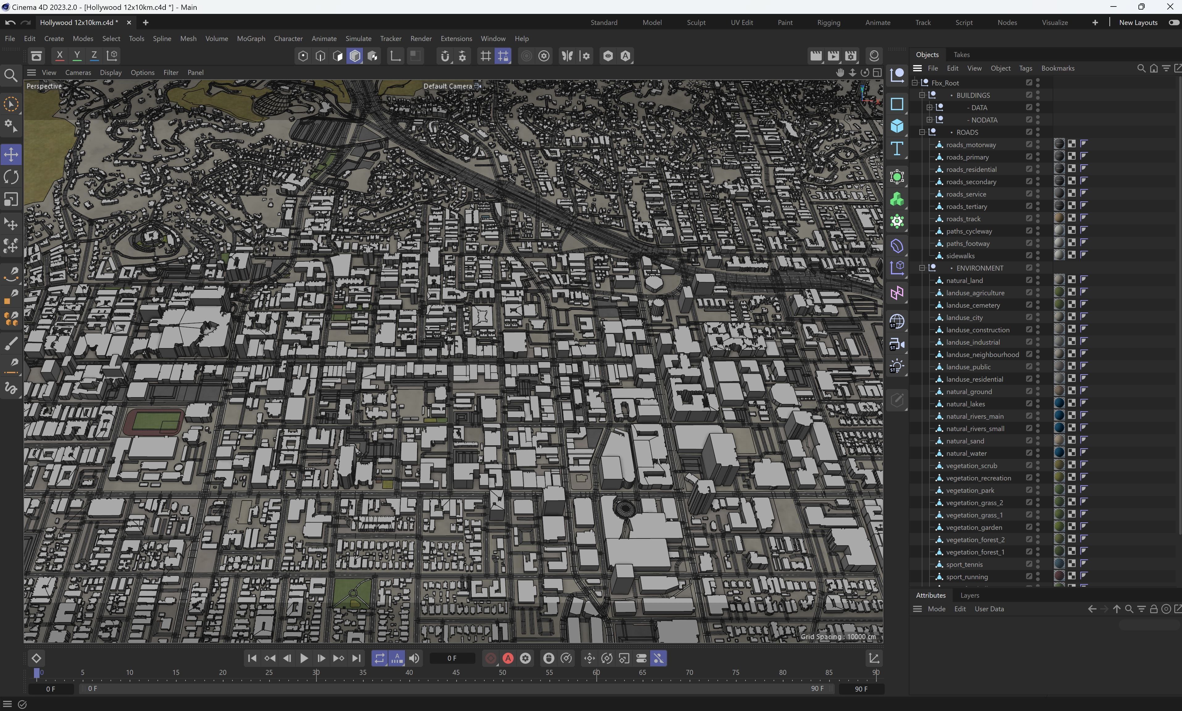 3D model Hollywood - 3D City Mdoel VR / AR / low-poly | CGTrader