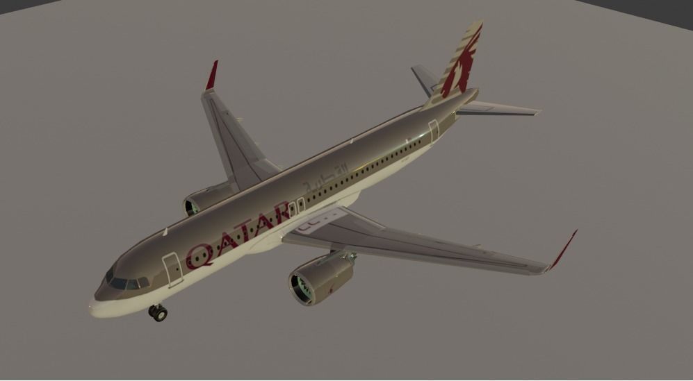 3D model Qatar airways a320neo 3d model VR / AR / low-poly | CGTrader