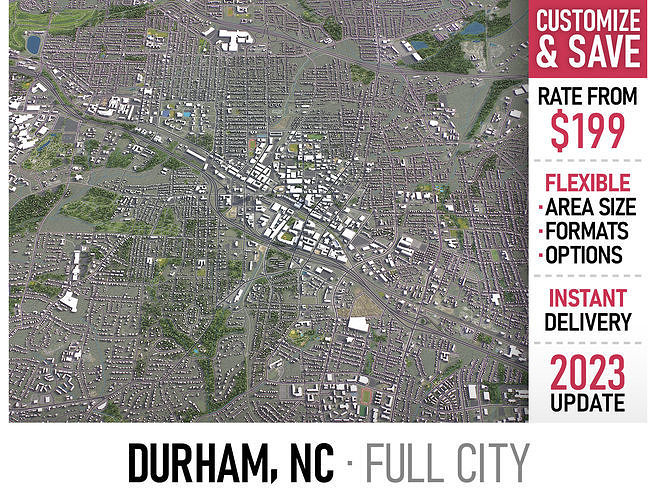 3D model Durham - 3D City Model VR / AR / low-poly | CGTrader