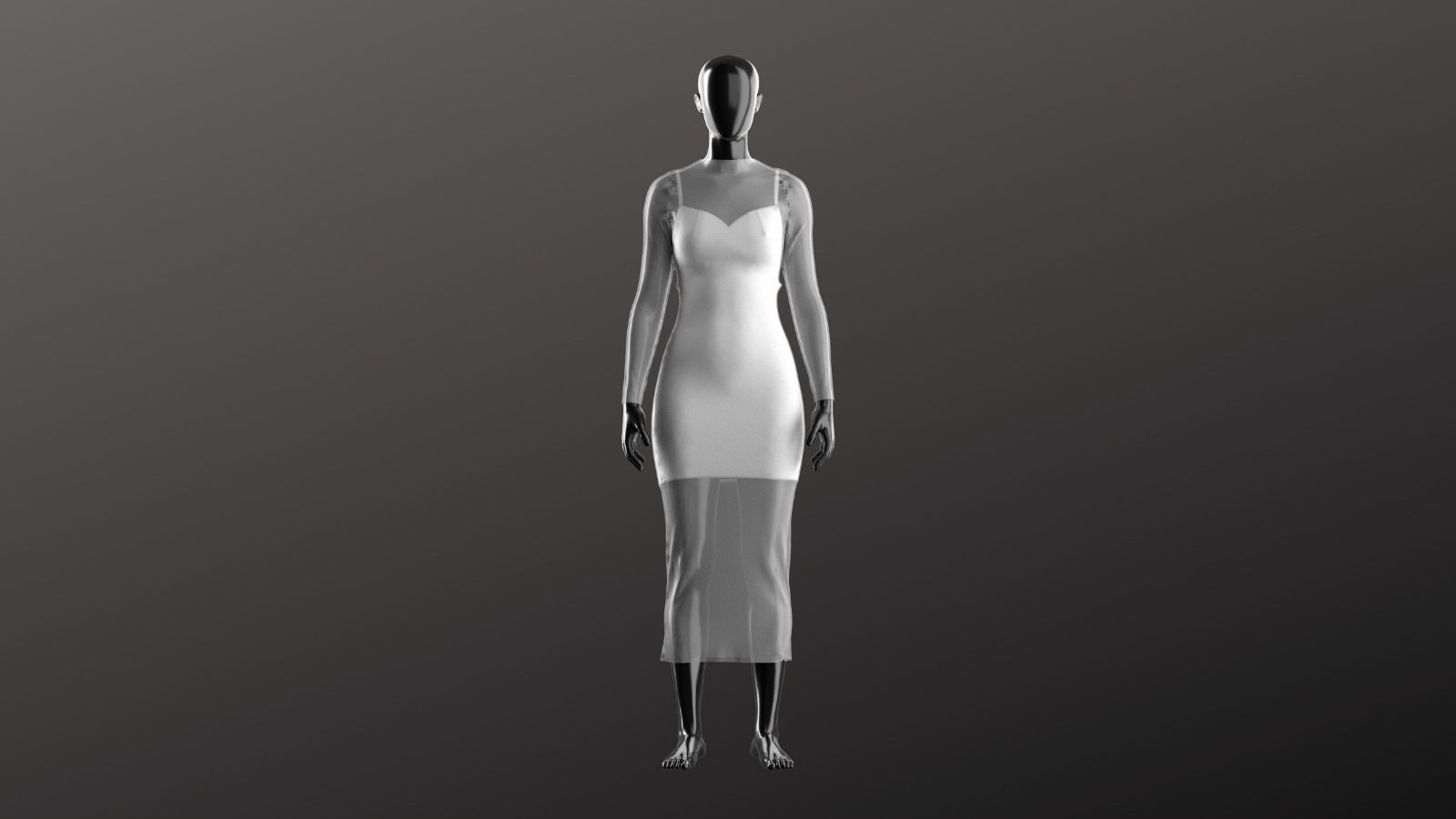 Woman Transparent Dress Modeling in Clo3D - Marvelous Designer 3D model ...