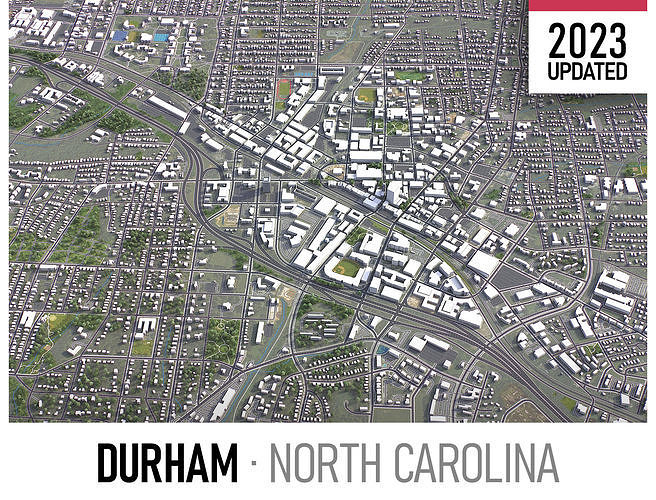 3D model Durham - North Carolina VR / AR / low-poly | CGTrader