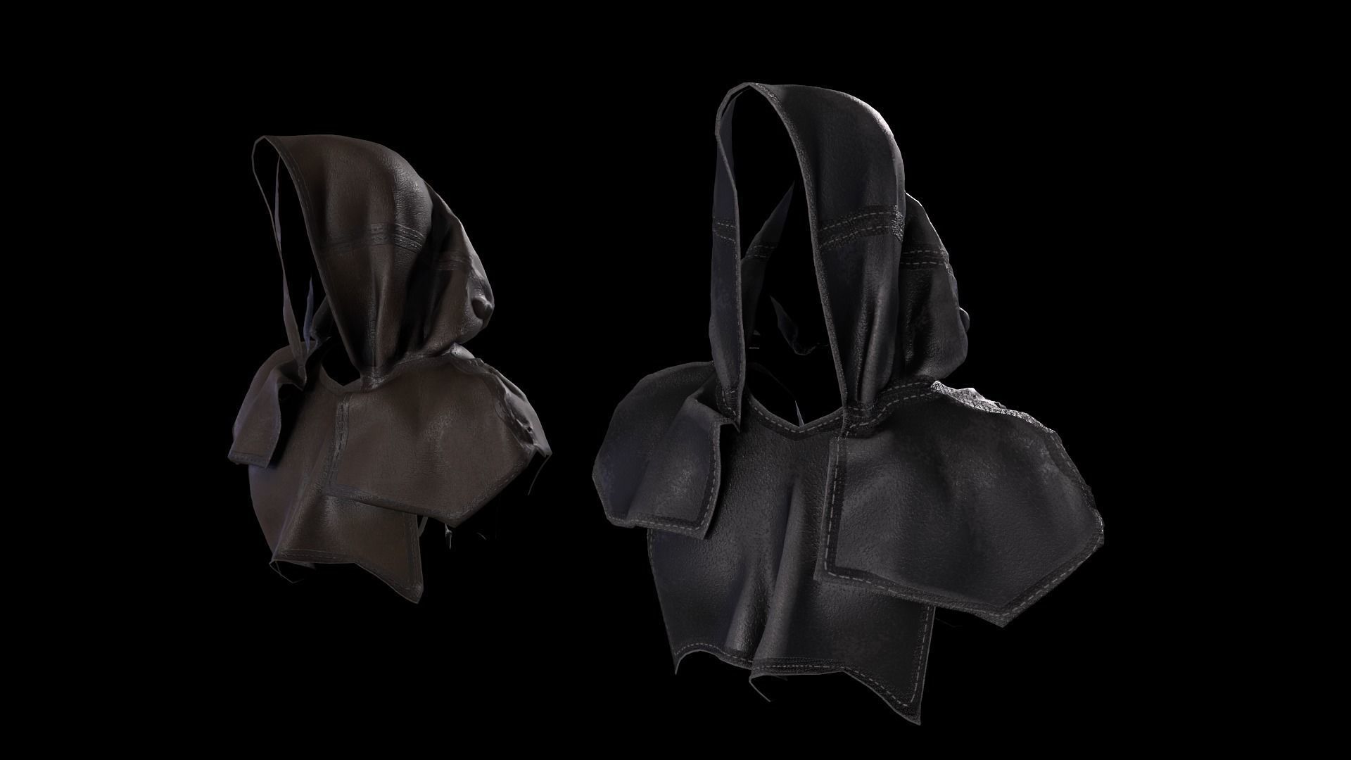 3D model medieval hood cloak pack VR / AR / low-poly | CGTrader