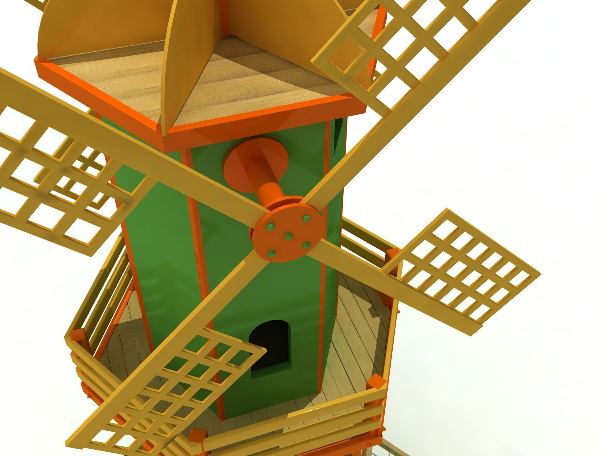 Windmill Wood Kid Playground high Detail 3D model 3D model | CGTrader