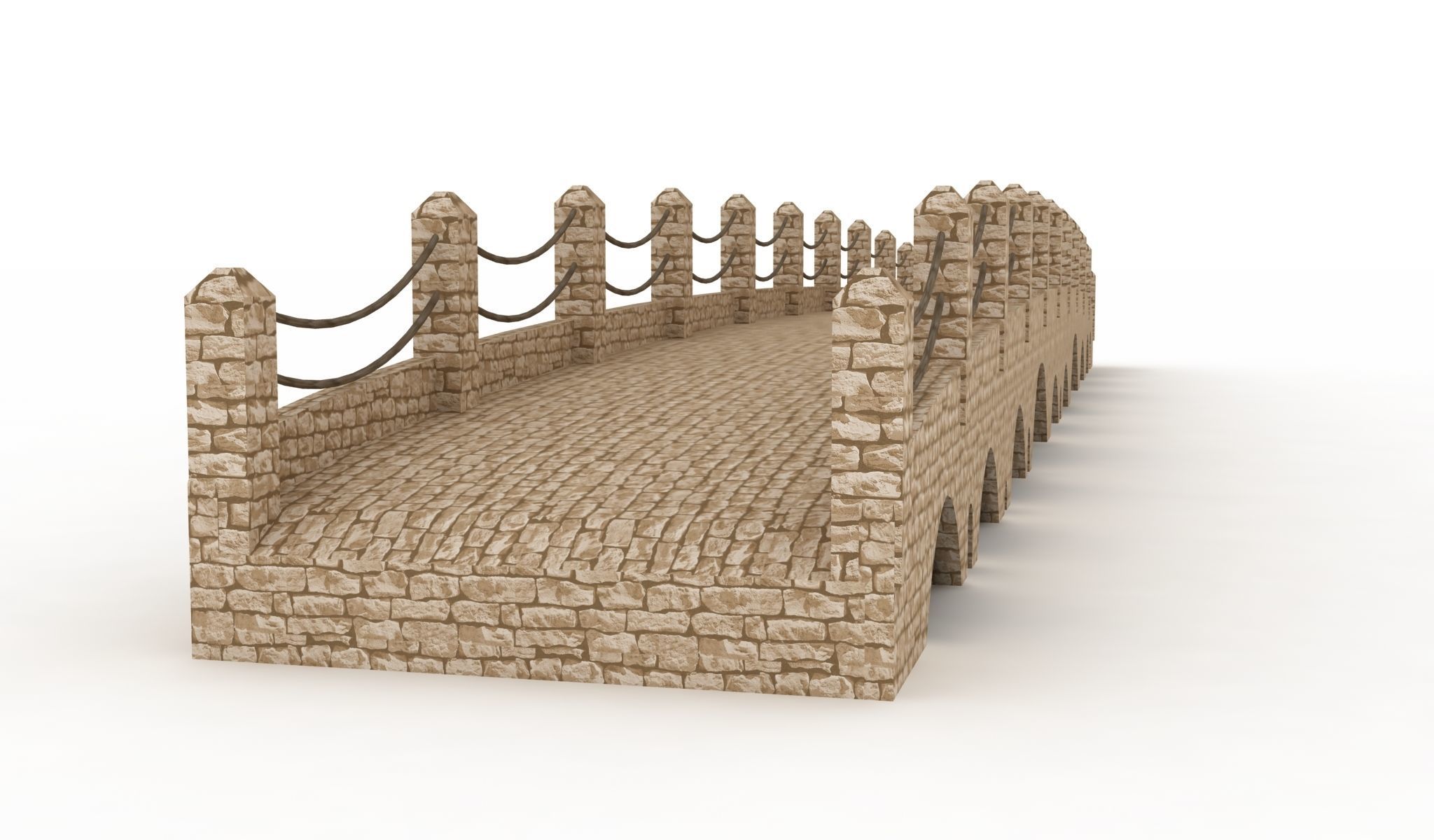 Low Poly Old Concrete Bridge 3D 3D model | CGTrader