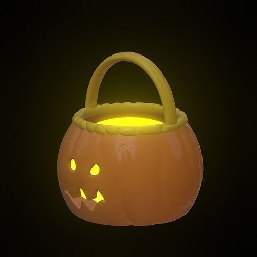Halloween pumpkin basket 3D model | CGTrader