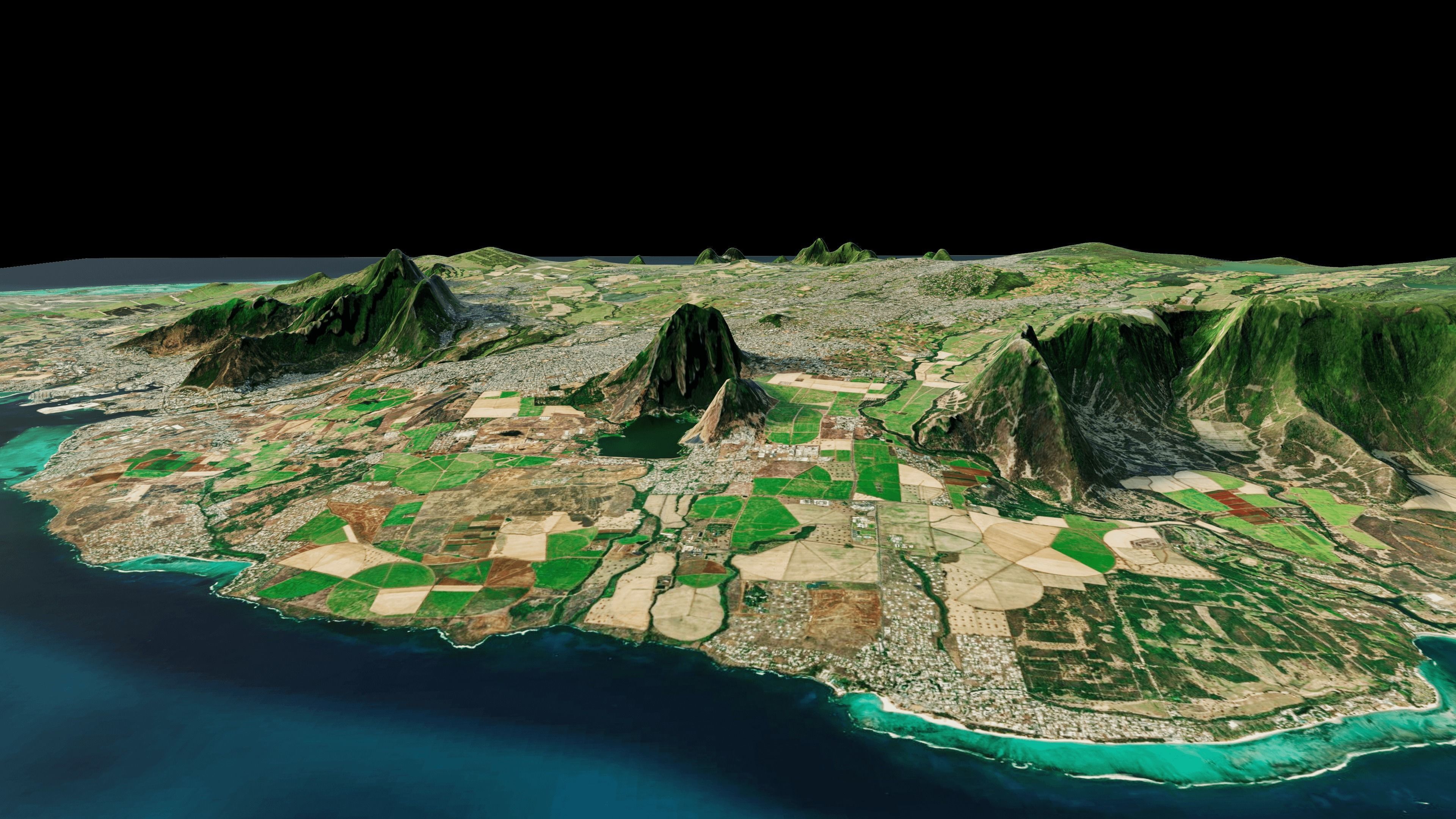 Mauritius island full 3d model terrain 3D model | CGTrader