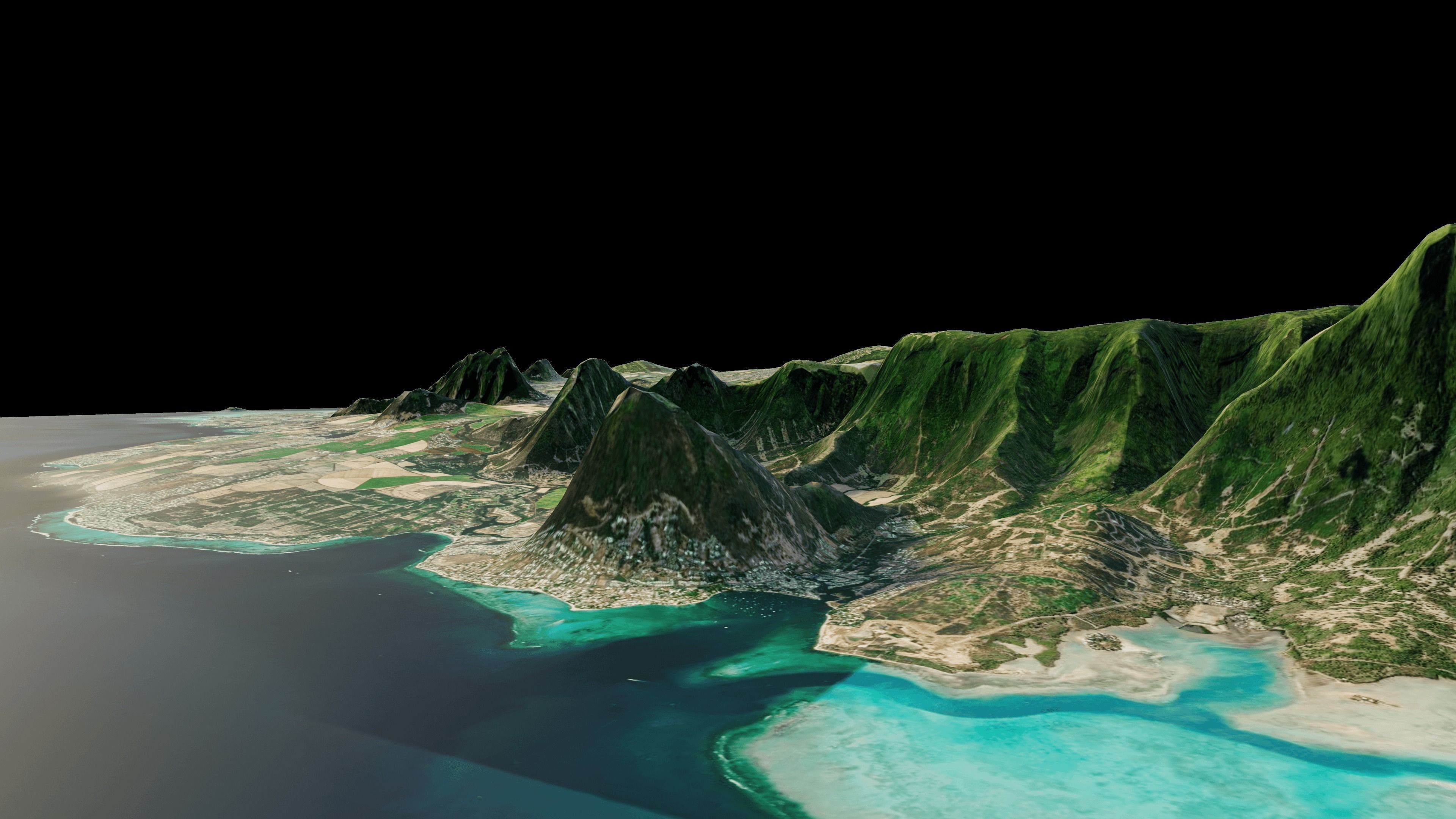 Mauritius island full 3d model terrain 3D model | CGTrader