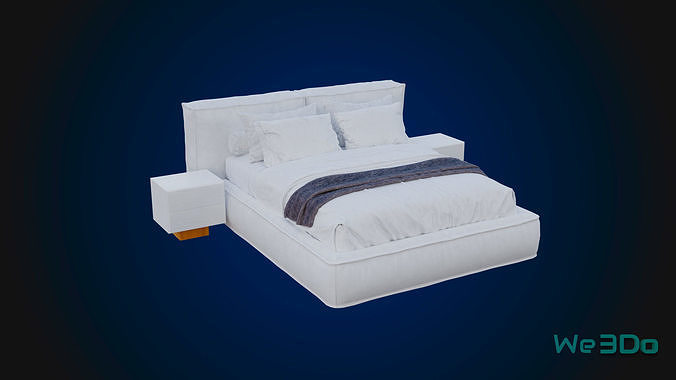 3D model Queen Bed VR / AR / low-poly | CGTrader