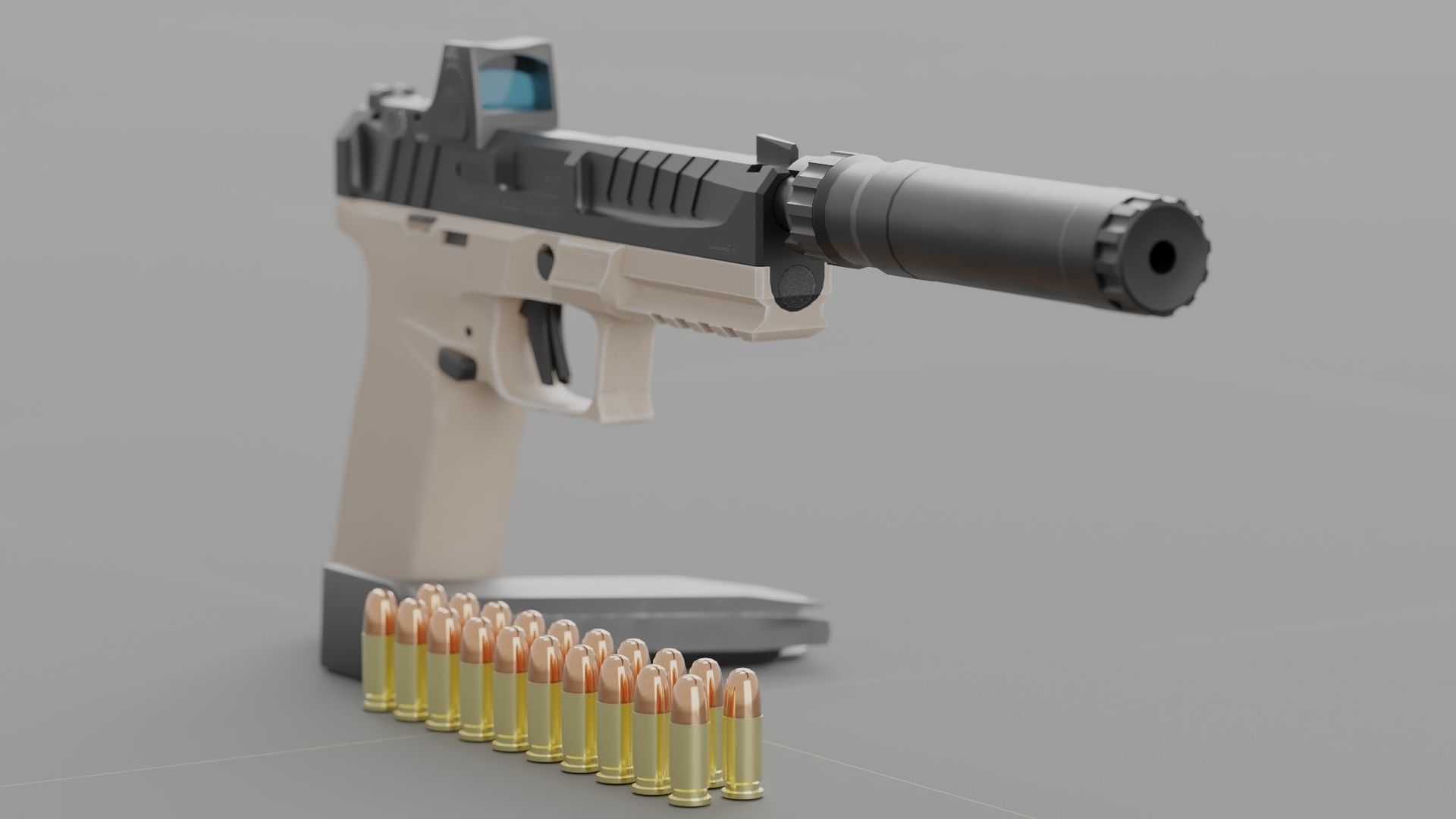 3D model Springfield Armory - Echelon threaded VR / AR / low-poly ...