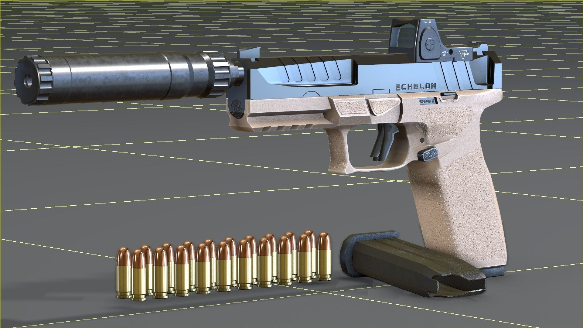 3D model Springfield Armory - Echelon threaded VR / AR / low-poly ...