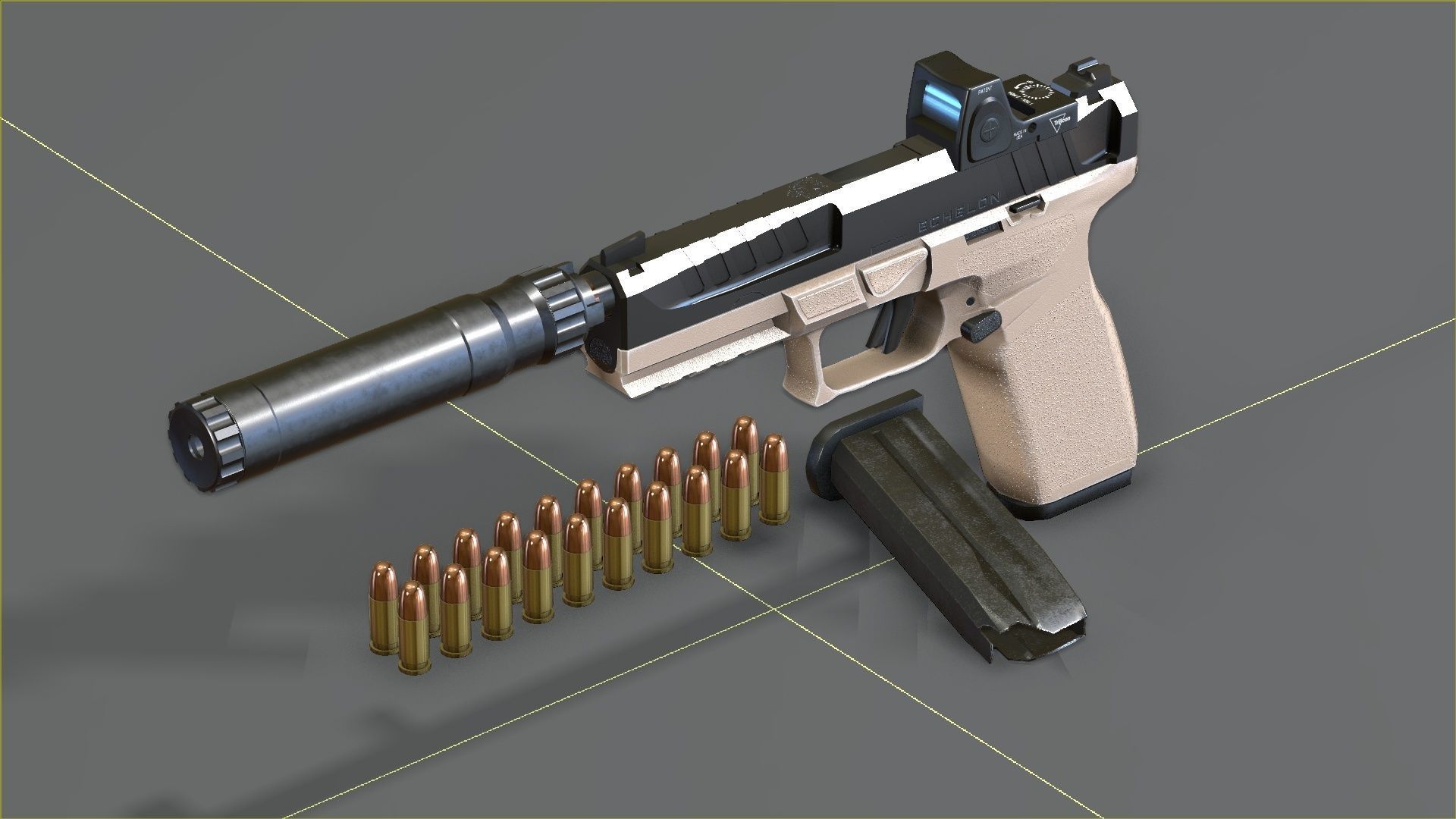 3D model Springfield Armory - Echelon threaded VR / AR / low-poly ...