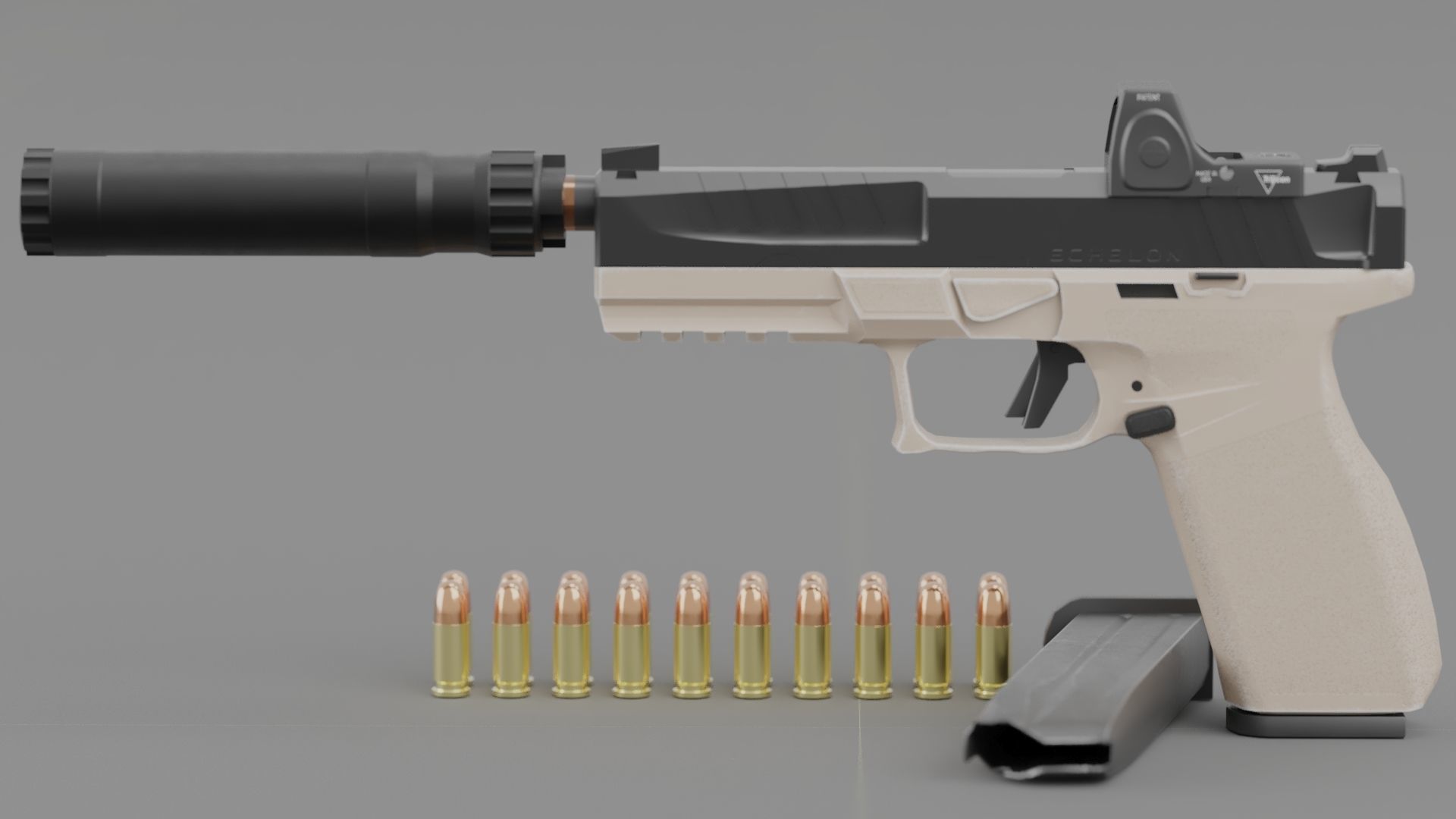 3D model Springfield Armory - Echelon threaded VR / AR / low-poly ...