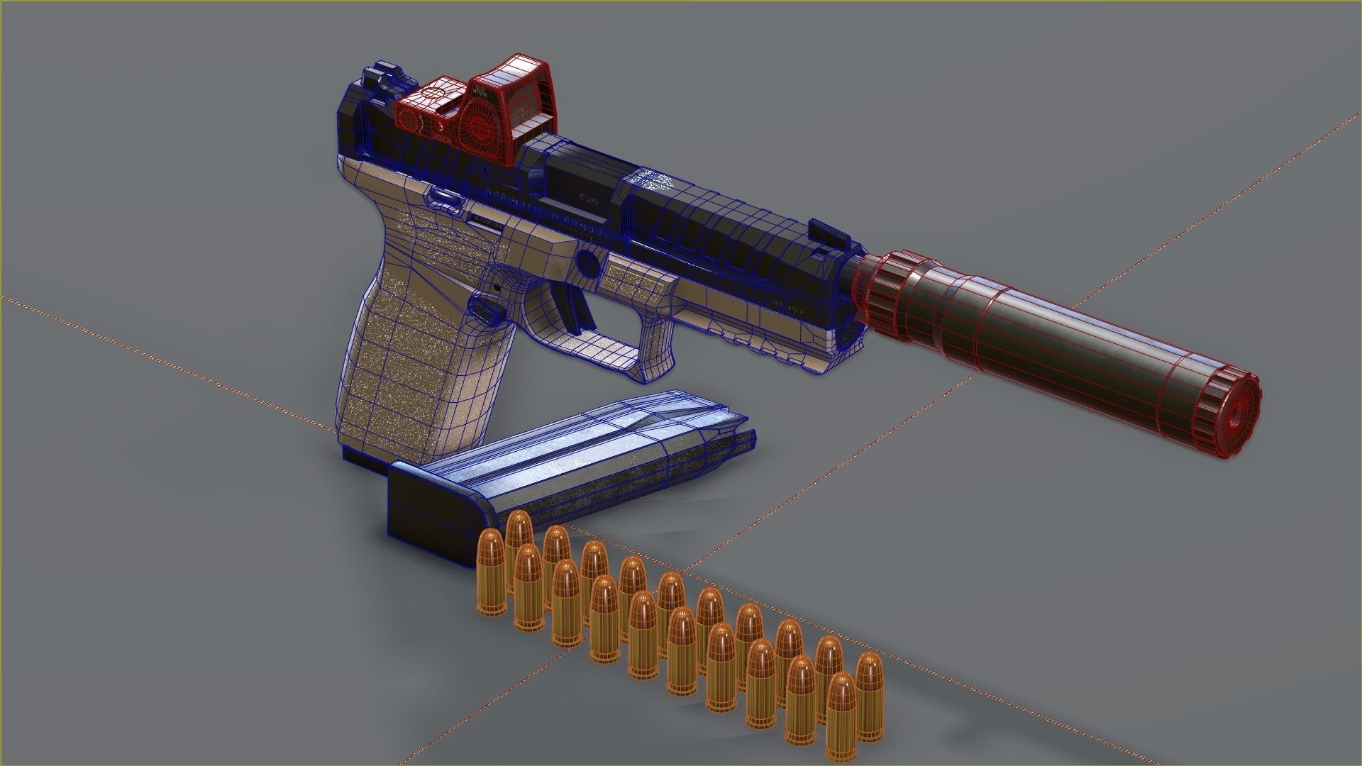 3D model Springfield Armory - Echelon threaded VR / AR / low-poly ...