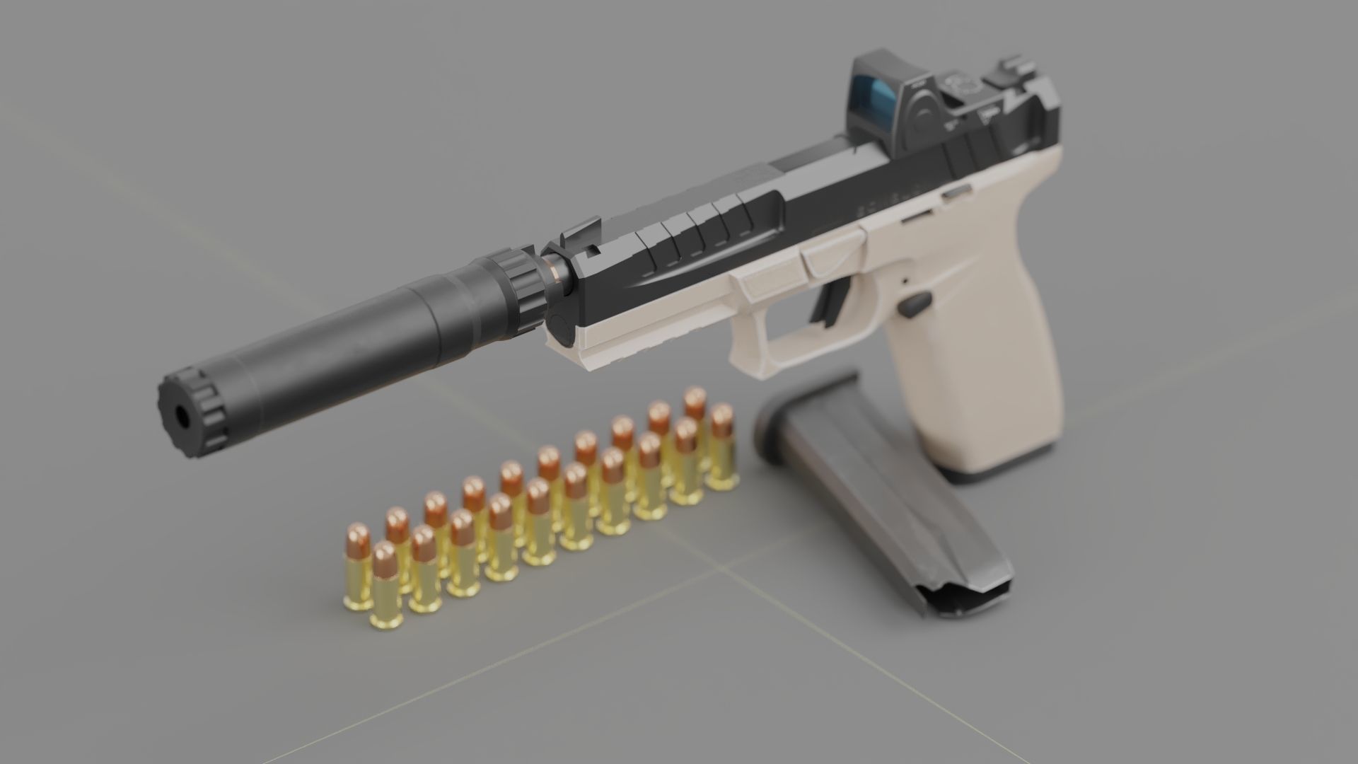 3D model Springfield Armory - Echelon threaded VR / AR / low-poly ...