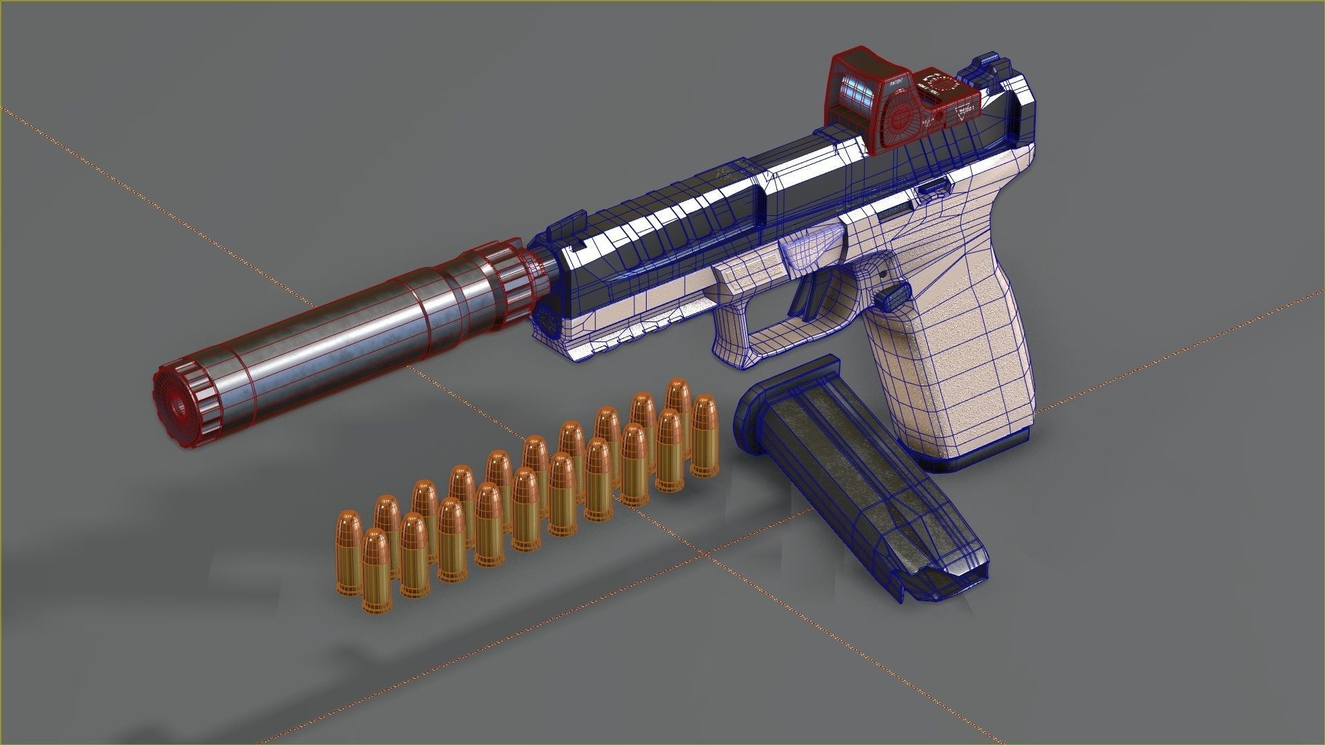 3D model Springfield Armory - Echelon threaded VR / AR / low-poly ...