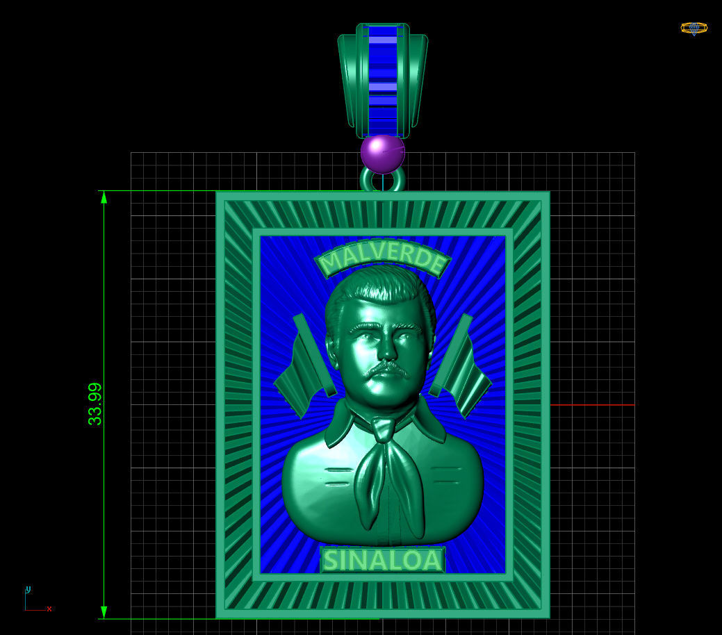 Jesus Malverde Narco Saint Sinaloa Pendant Plain STL Model 3D model 3D ...