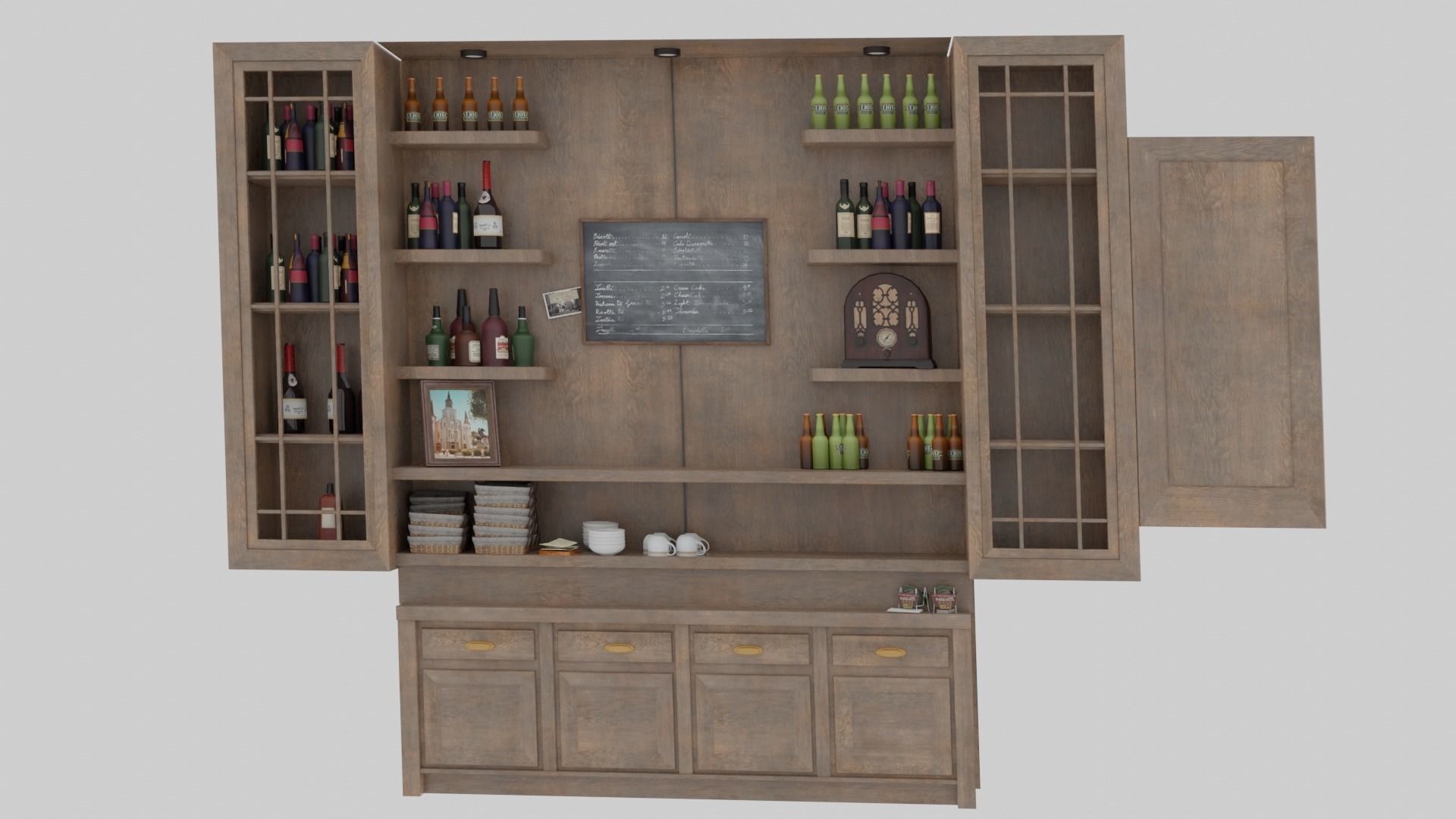 Old Kitchen shelf free VR / AR / low-poly 3D model | CGTrader