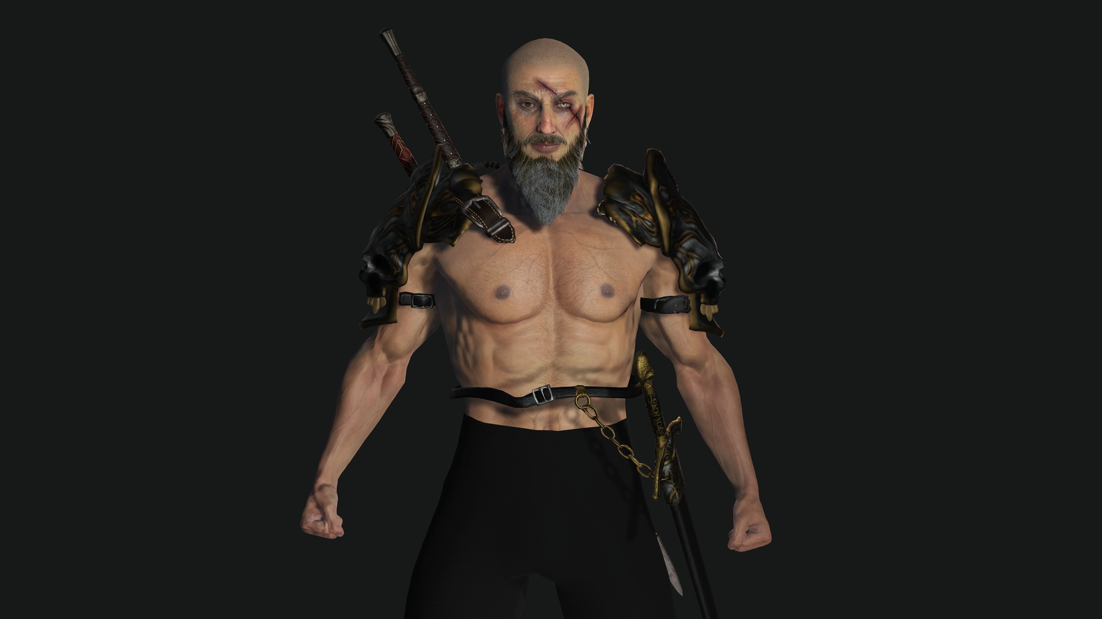 3D model AAA 3D BEARDED MALE KNIGHT 2 -REALISTIC RIG GAME READY ...