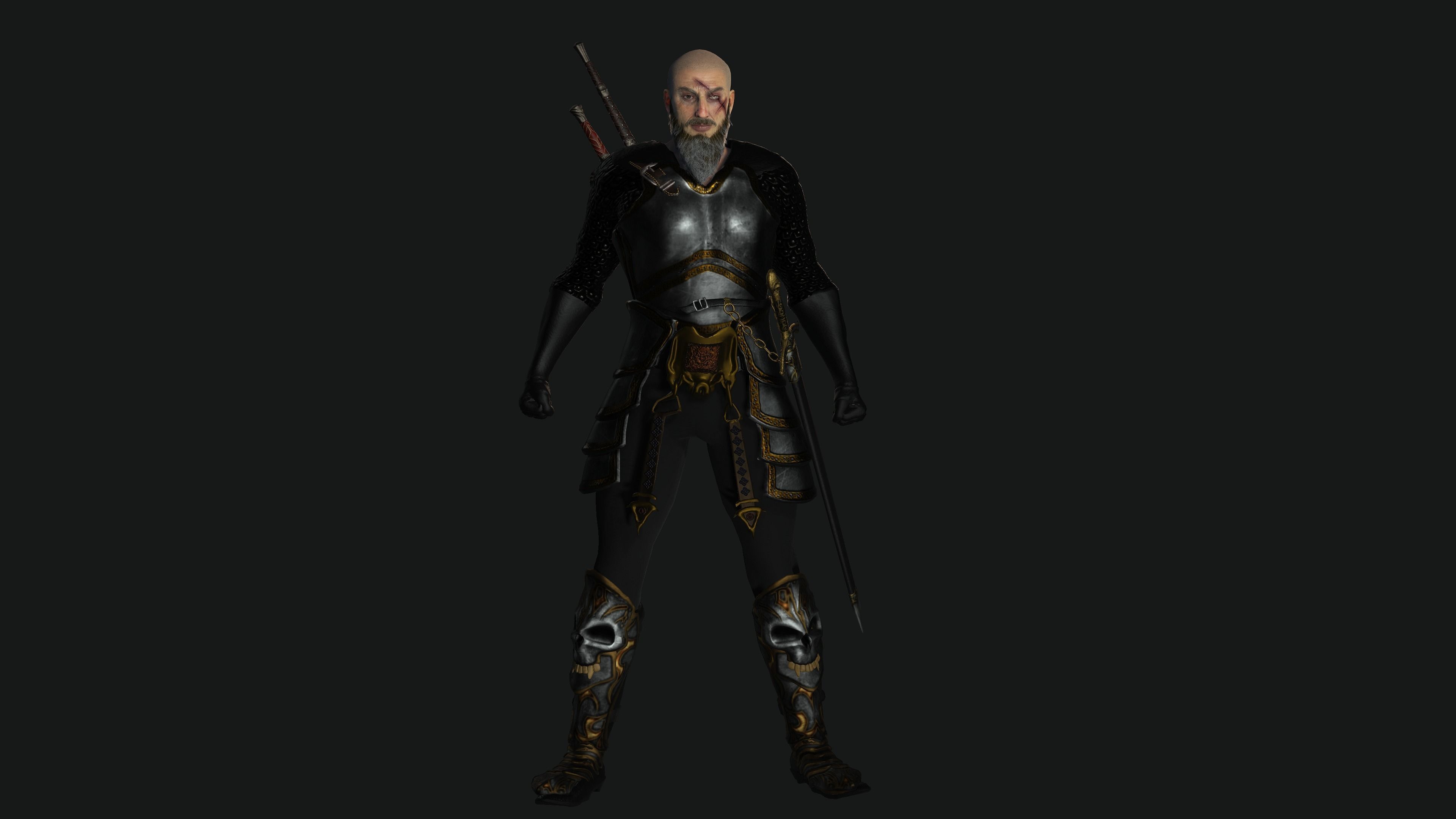 3D model AAA 3D BEARDED MALE KNIGHT 2 -REALISTIC RIG GAME READY ...