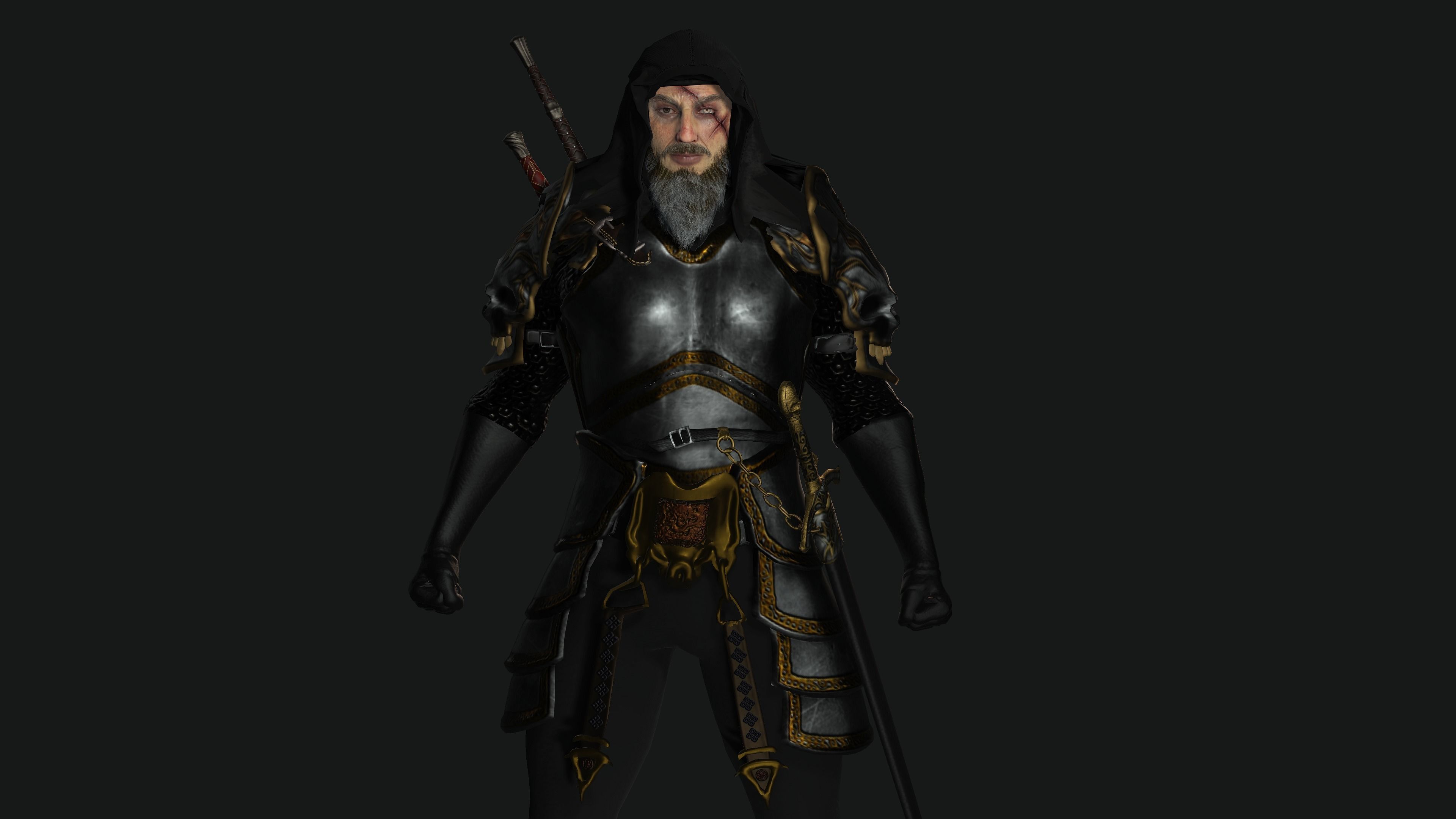 3D model AAA 3D BEARDED MALE KNIGHT 2 -REALISTIC RIG GAME READY ...