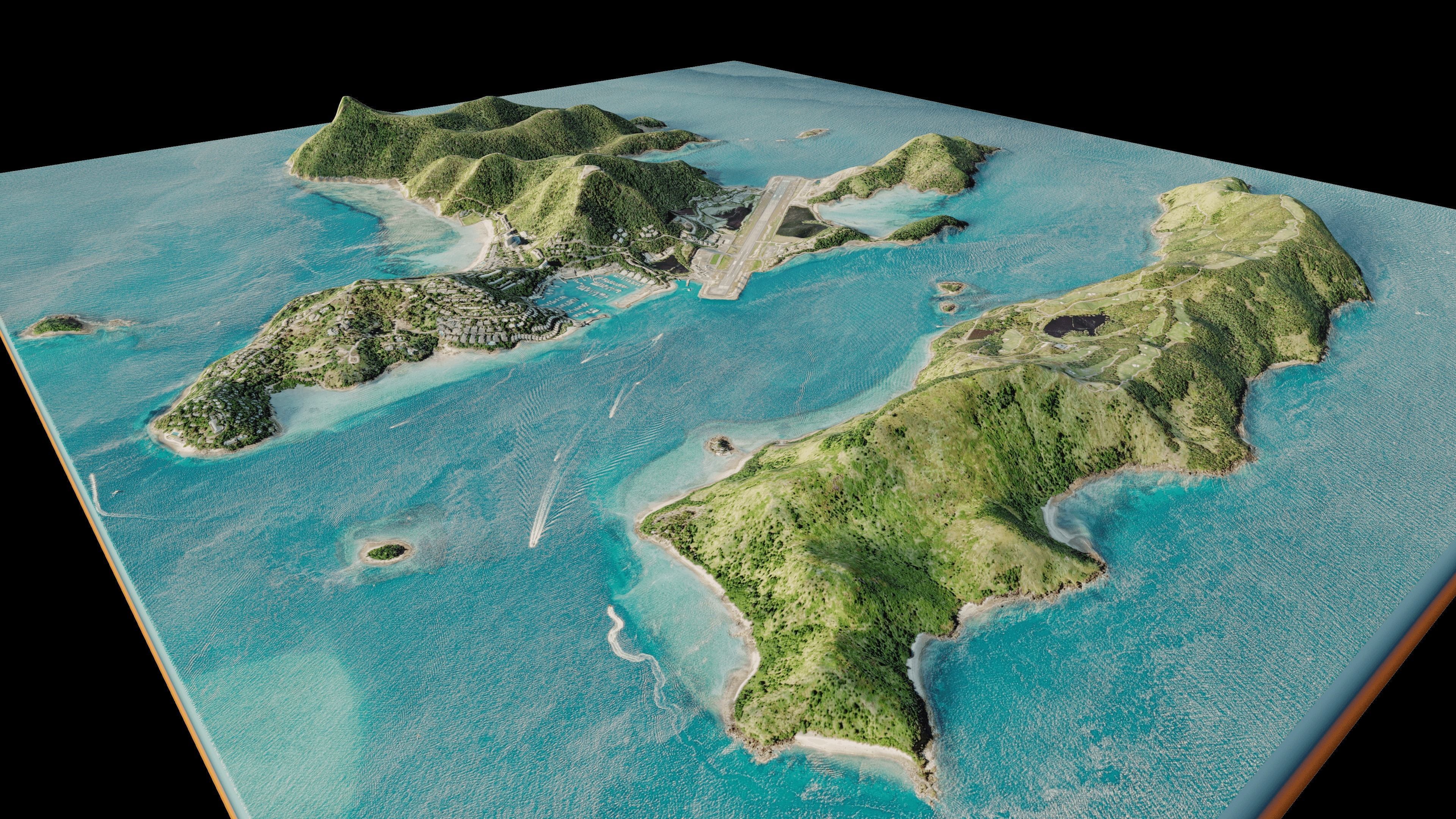 Hamilton Island and dent island full 3d model terrain 3D model | CGTrader