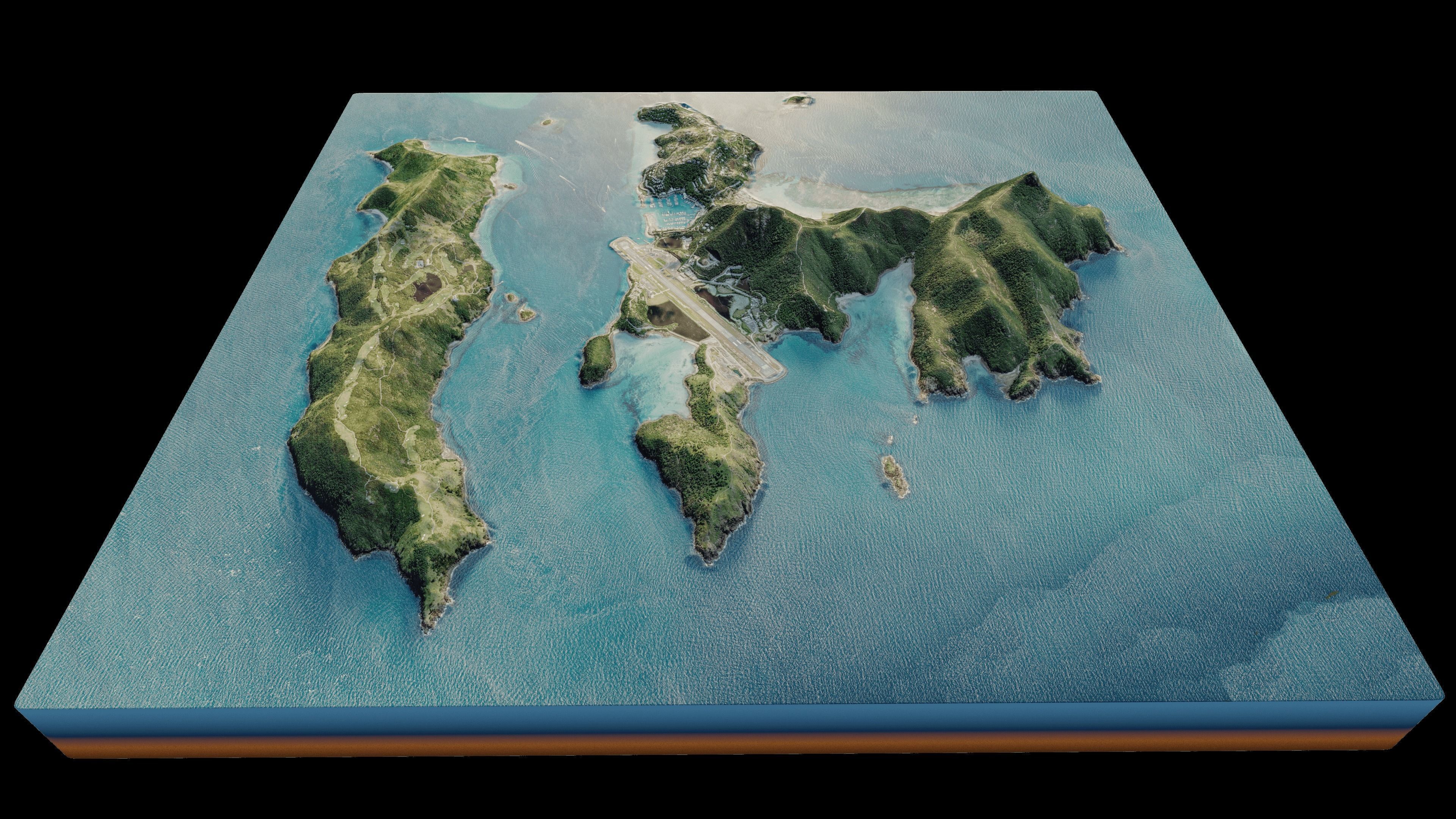 Hamilton Island and dent island full 3d model terrain 3D model | CGTrader