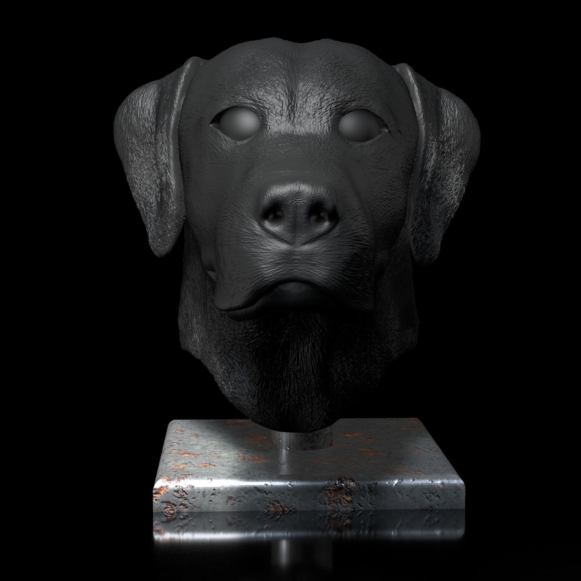 Labrador Male Head Portrait STL-3D Printing Model High Polygon 3D model ...