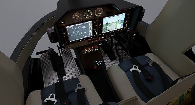 3D model Helicopter Cockpit Bell 407 VR / AR / low-poly | CGTrader