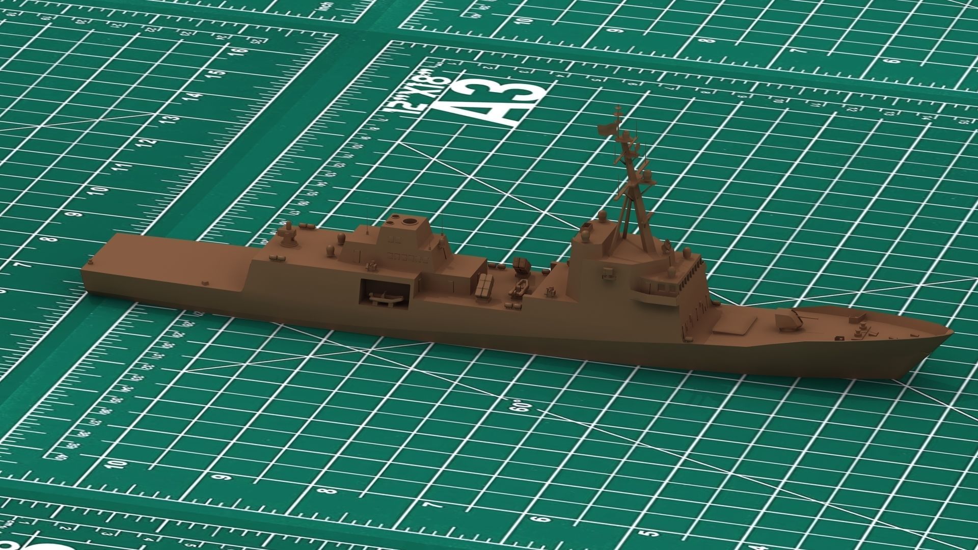 FFG62 Frigate Print Model 3D model 3D printable | CGTrader