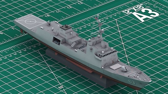 FFG62 Frigate Print Model 3D model 3D printable | CGTrader