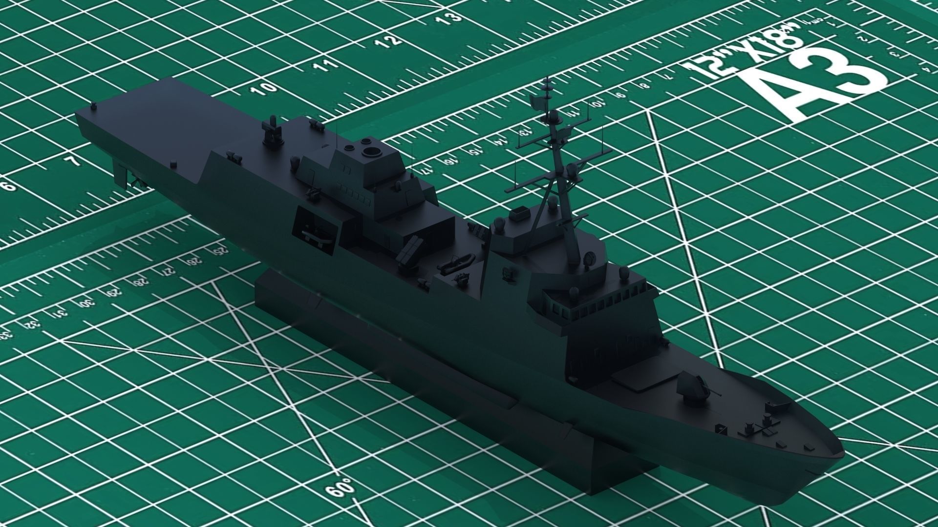 FFG62 Frigate Print Model 3D model 3D printable | CGTrader