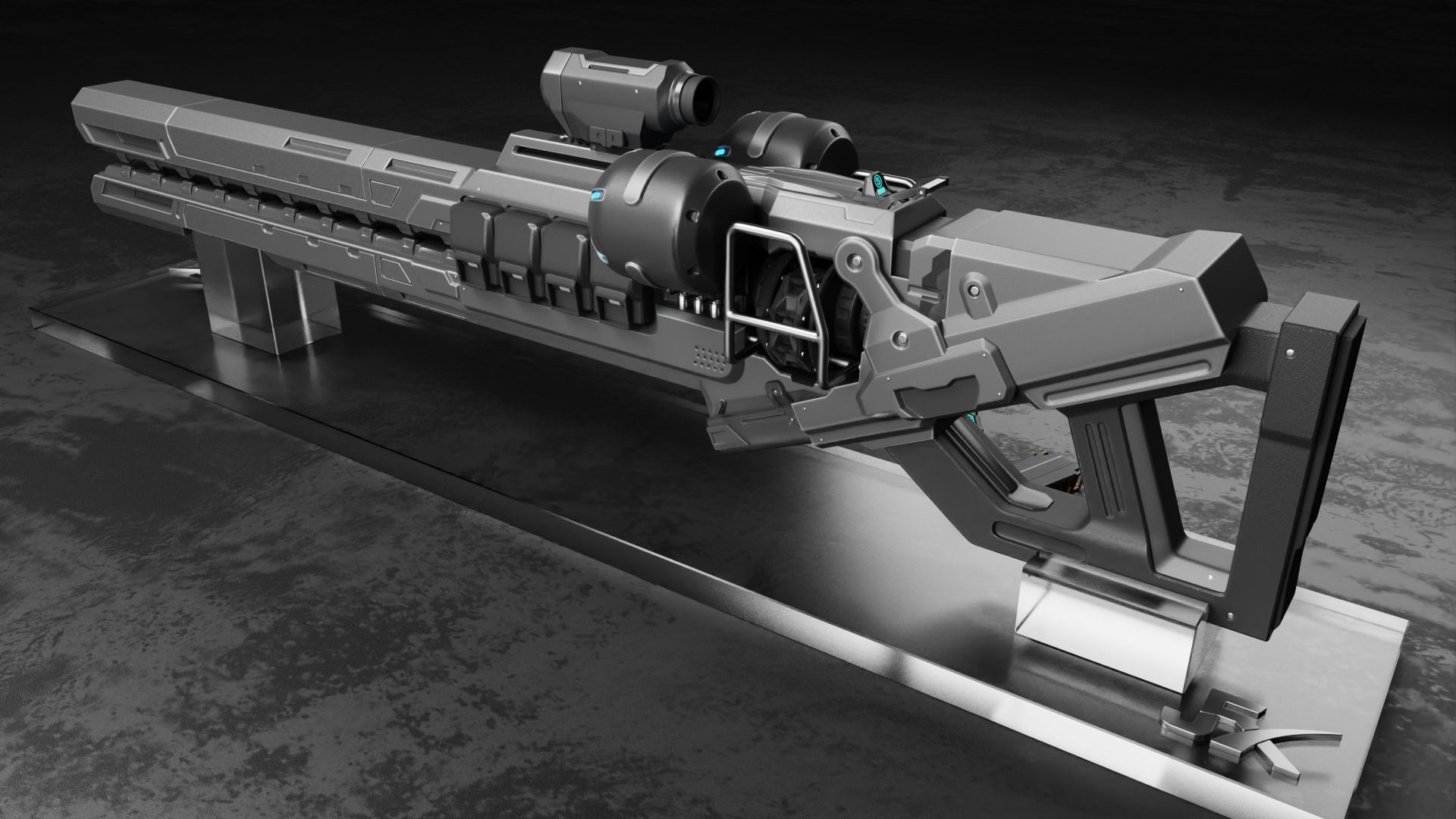 3D model PBR-Energy rifle VR / AR / low-poly | CGTrader