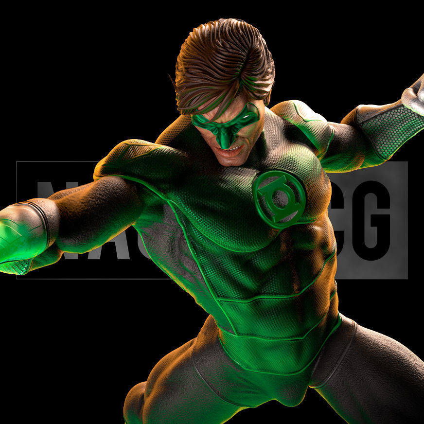 Fan Art Green Lantern Hal Jordan - Action Pose - Statue 3D model 3D ...