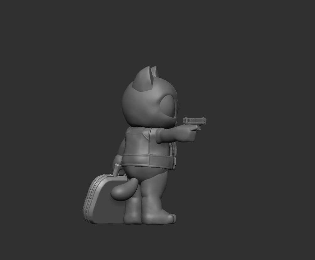 The Lucky Rob Cat with Glock 3D model 3D printable | CGTrader