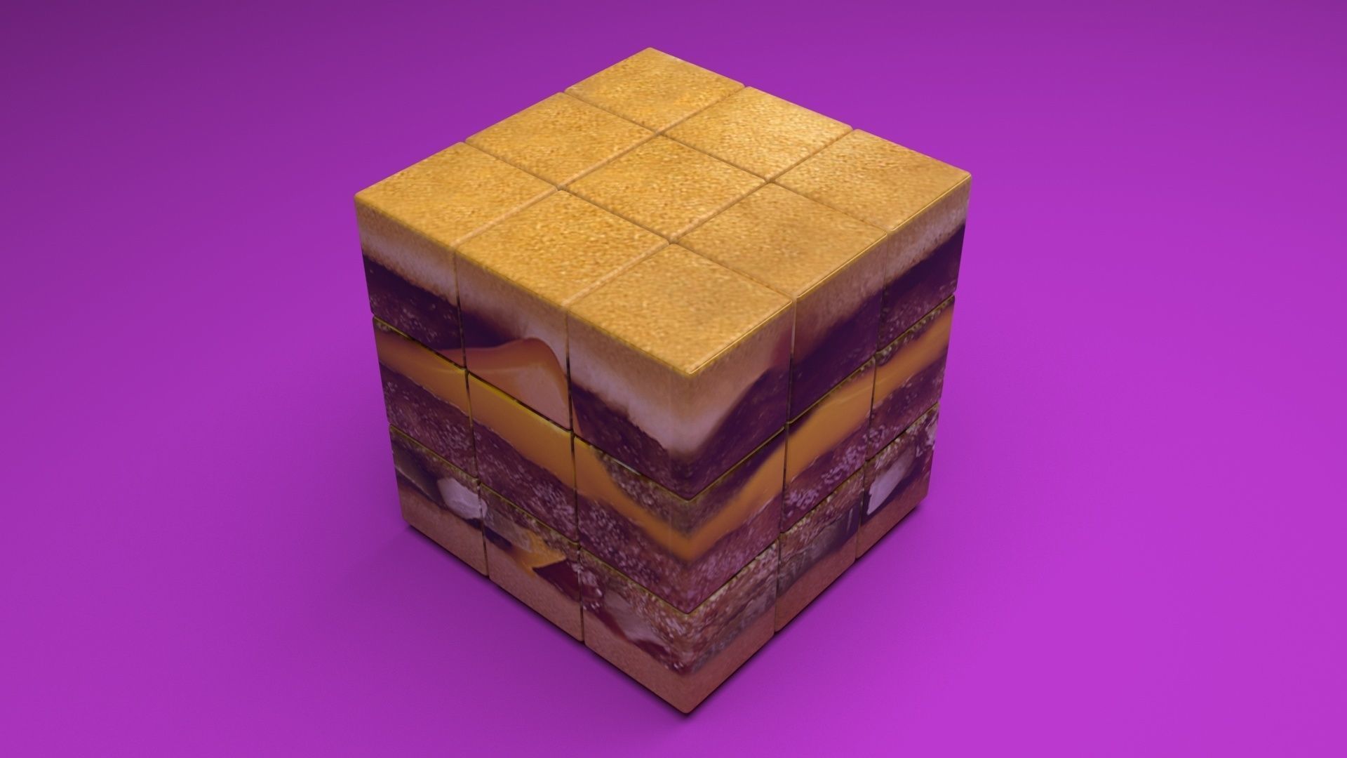 Burger Rubiks Cube 3D model | CGTrader