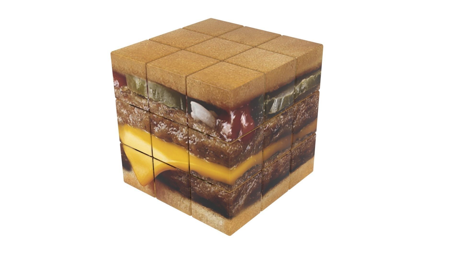 Burger Rubiks Cube 3D model | CGTrader