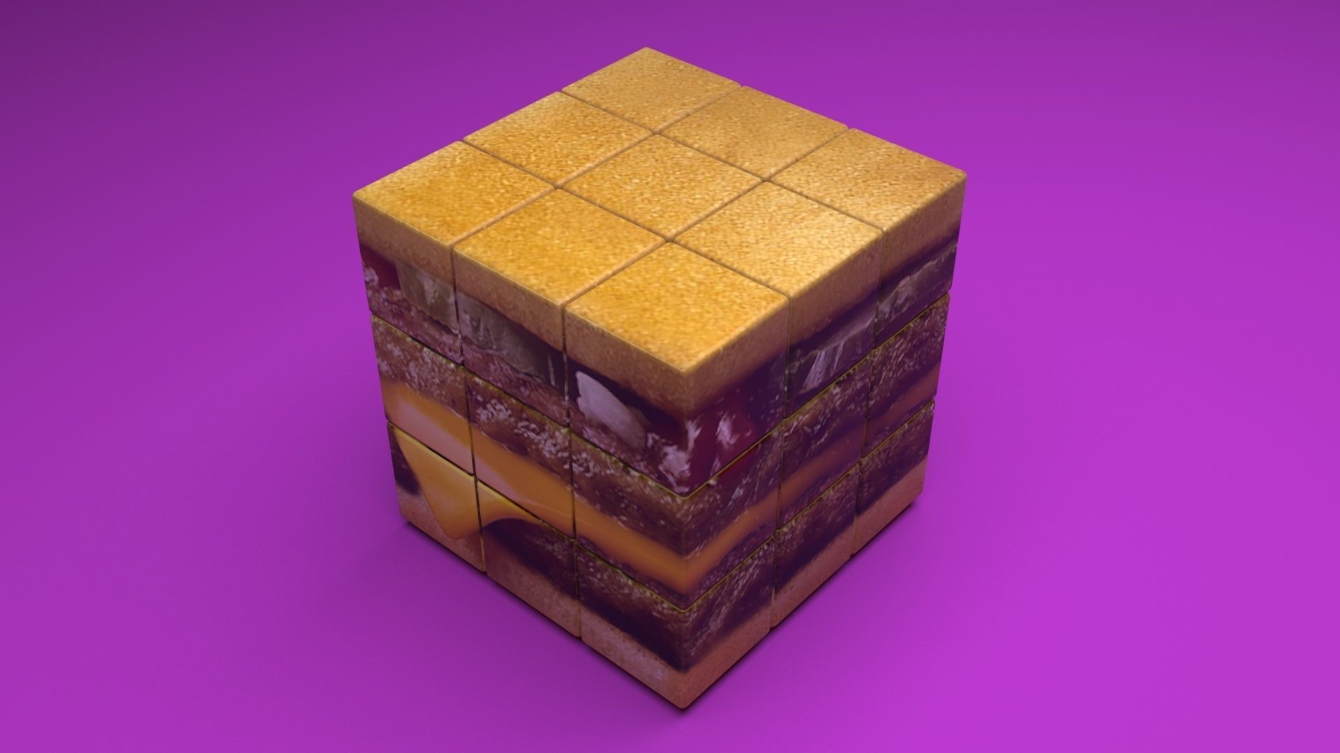 Burger Rubiks Cube 3D model | CGTrader