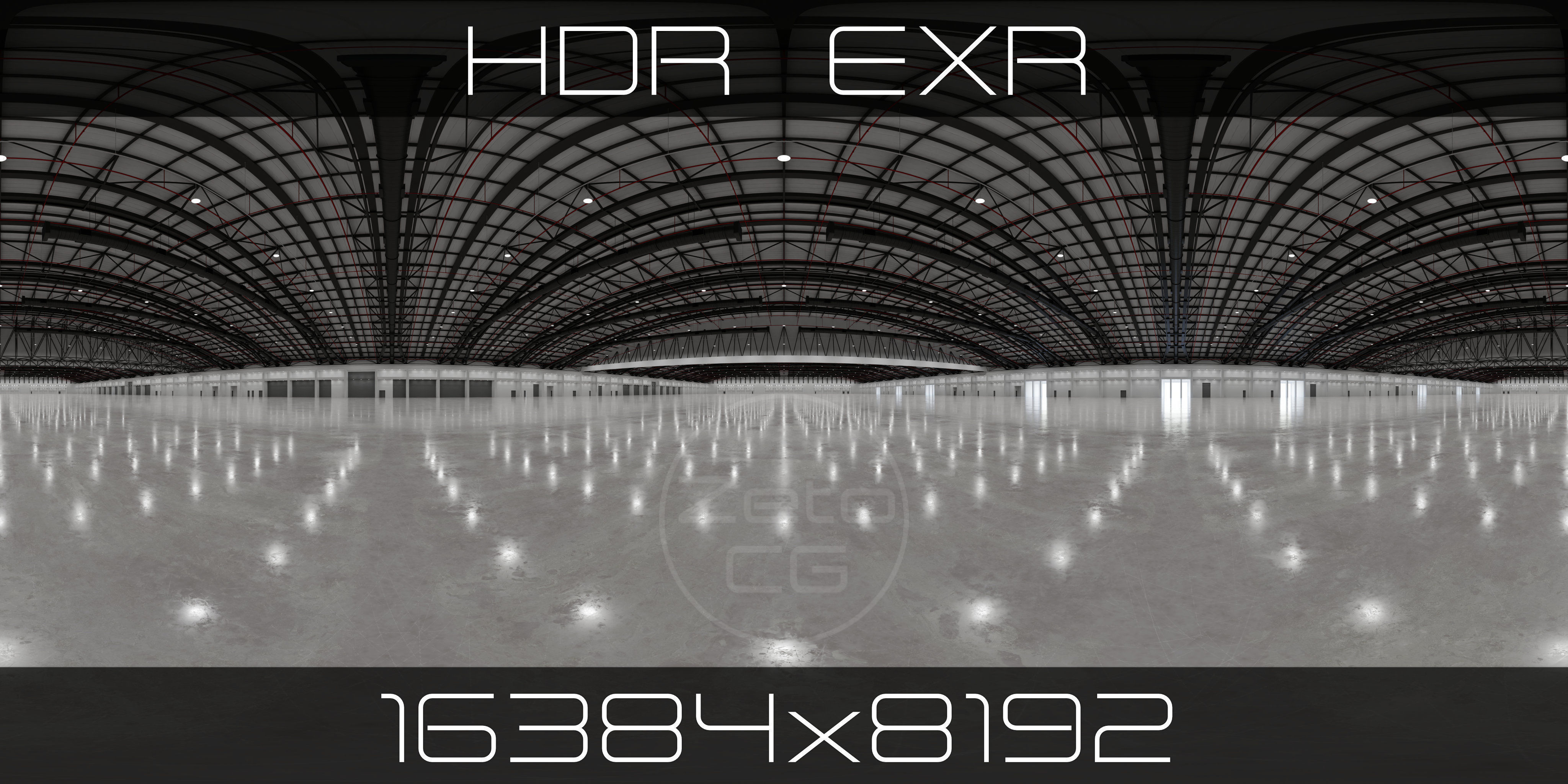 Texture HDRI - Exhibition Hall Interior 8 - 16384x8192 VR / AR / low ...