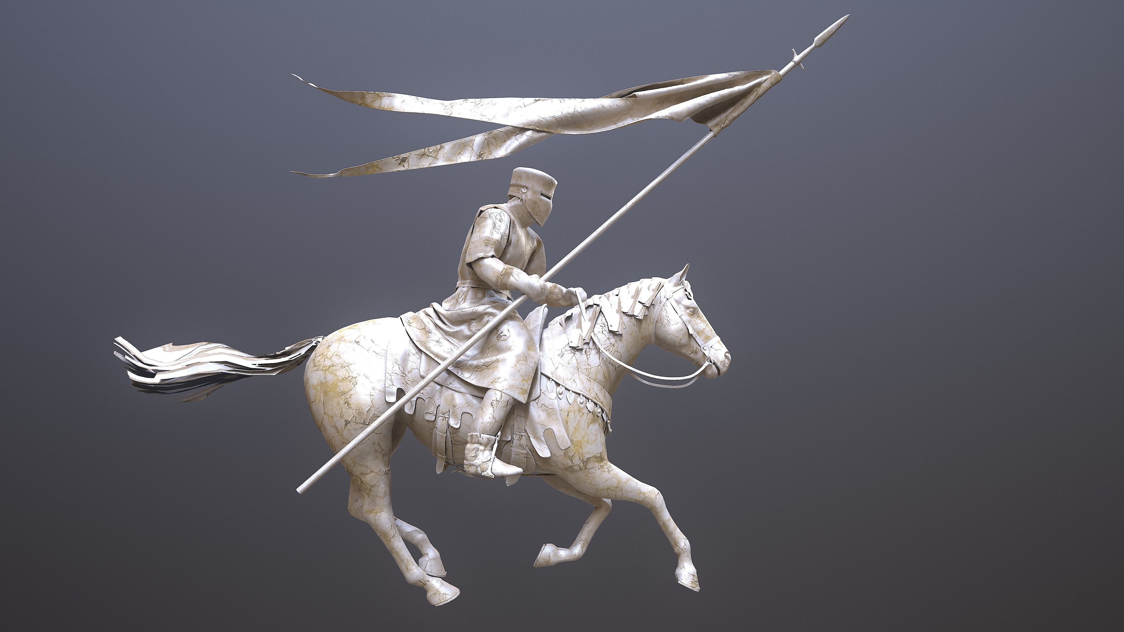3D model Champion of Chivalry The Marble Knight VR / AR / low-poly ...