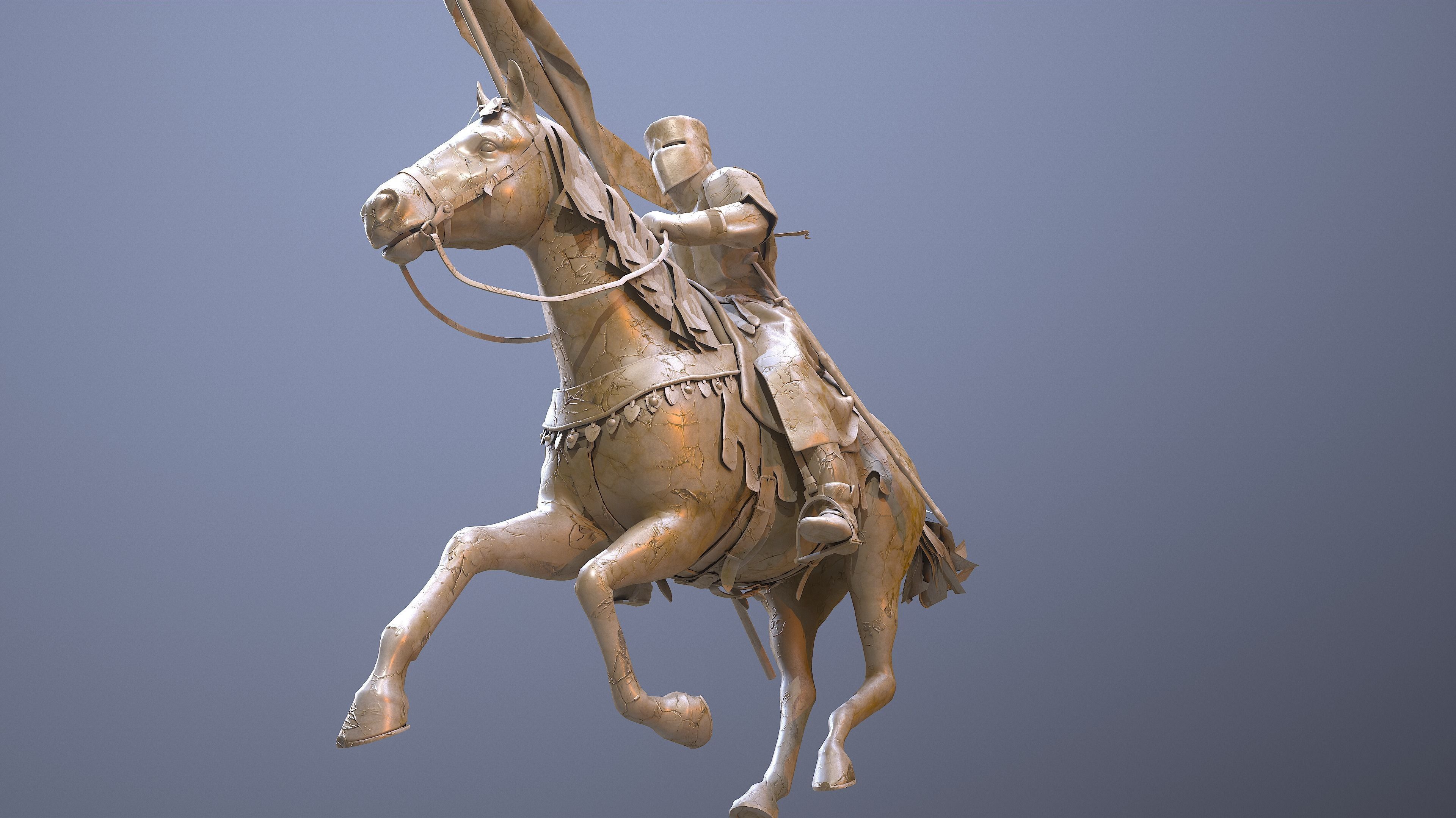 3D model Champion of Chivalry The Marble Knight VR / AR / low-poly ...