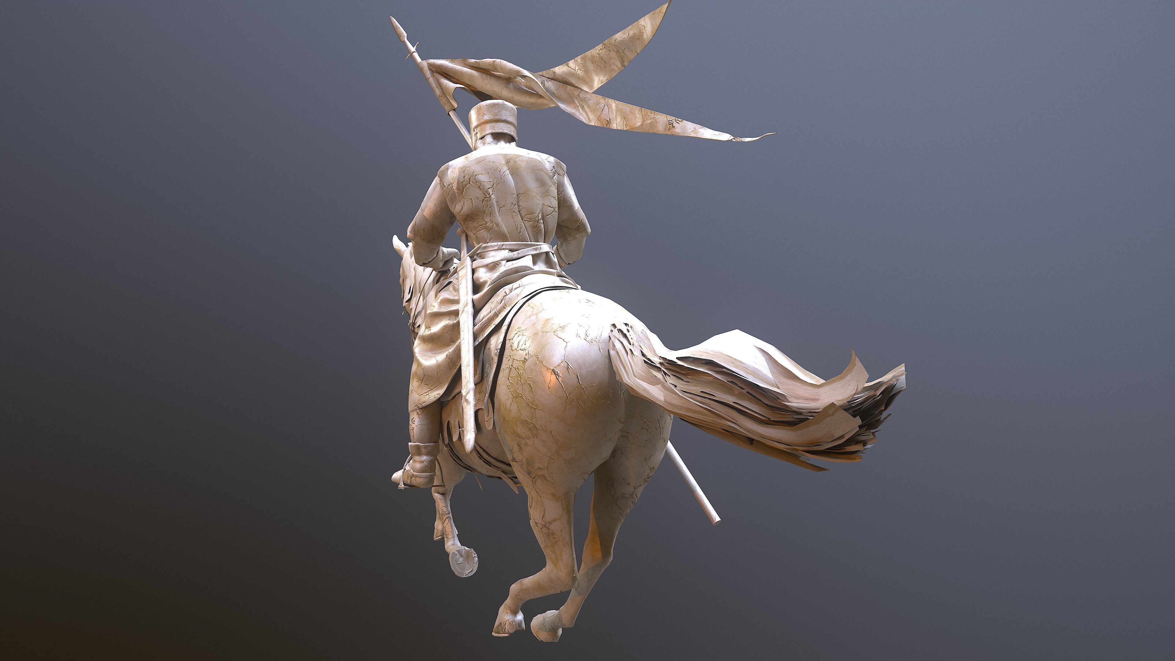 3D model Champion of Chivalry The Marble Knight VR / AR / low-poly ...
