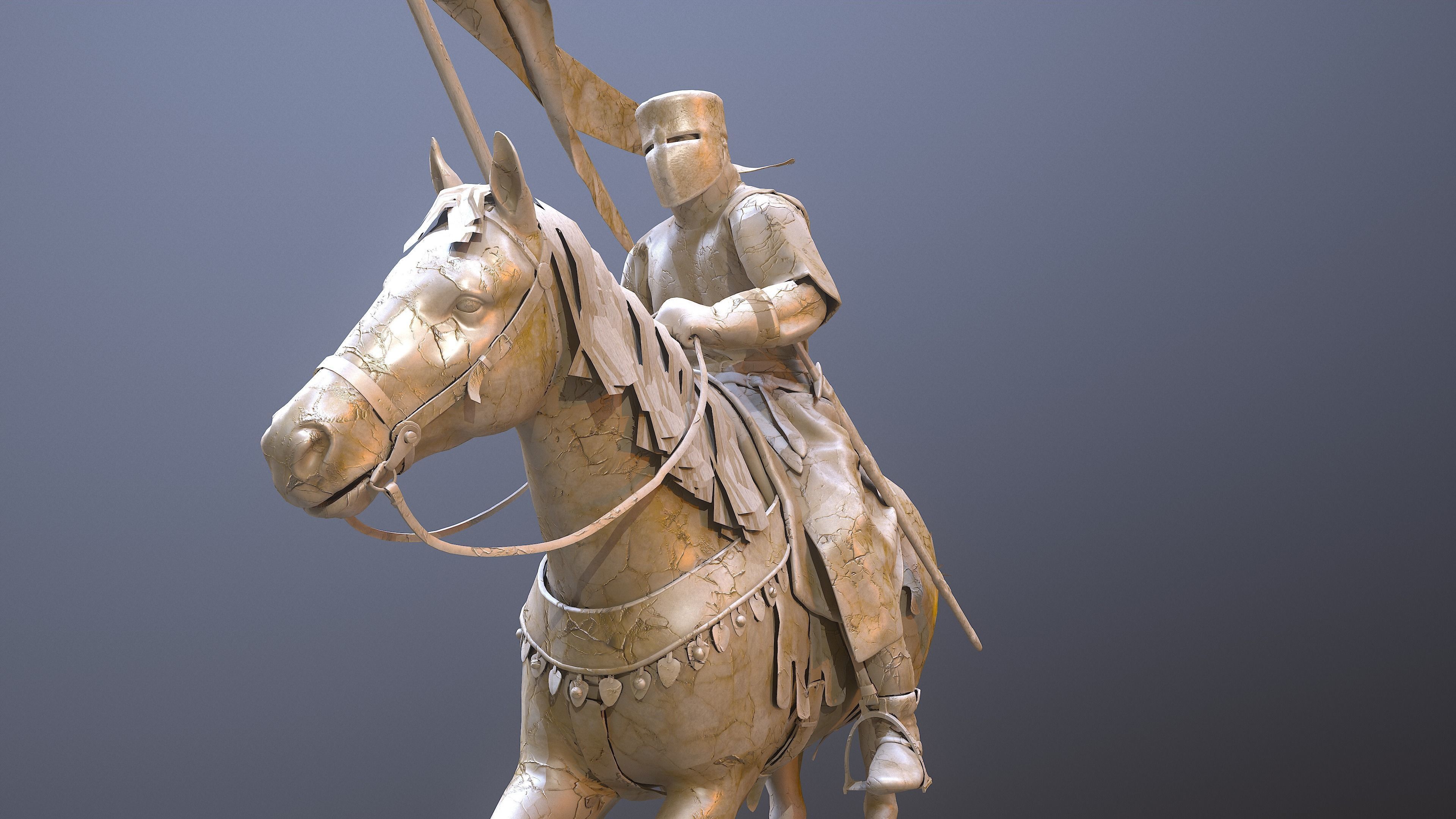 3D model Champion of Chivalry The Marble Knight VR / AR / low-poly ...