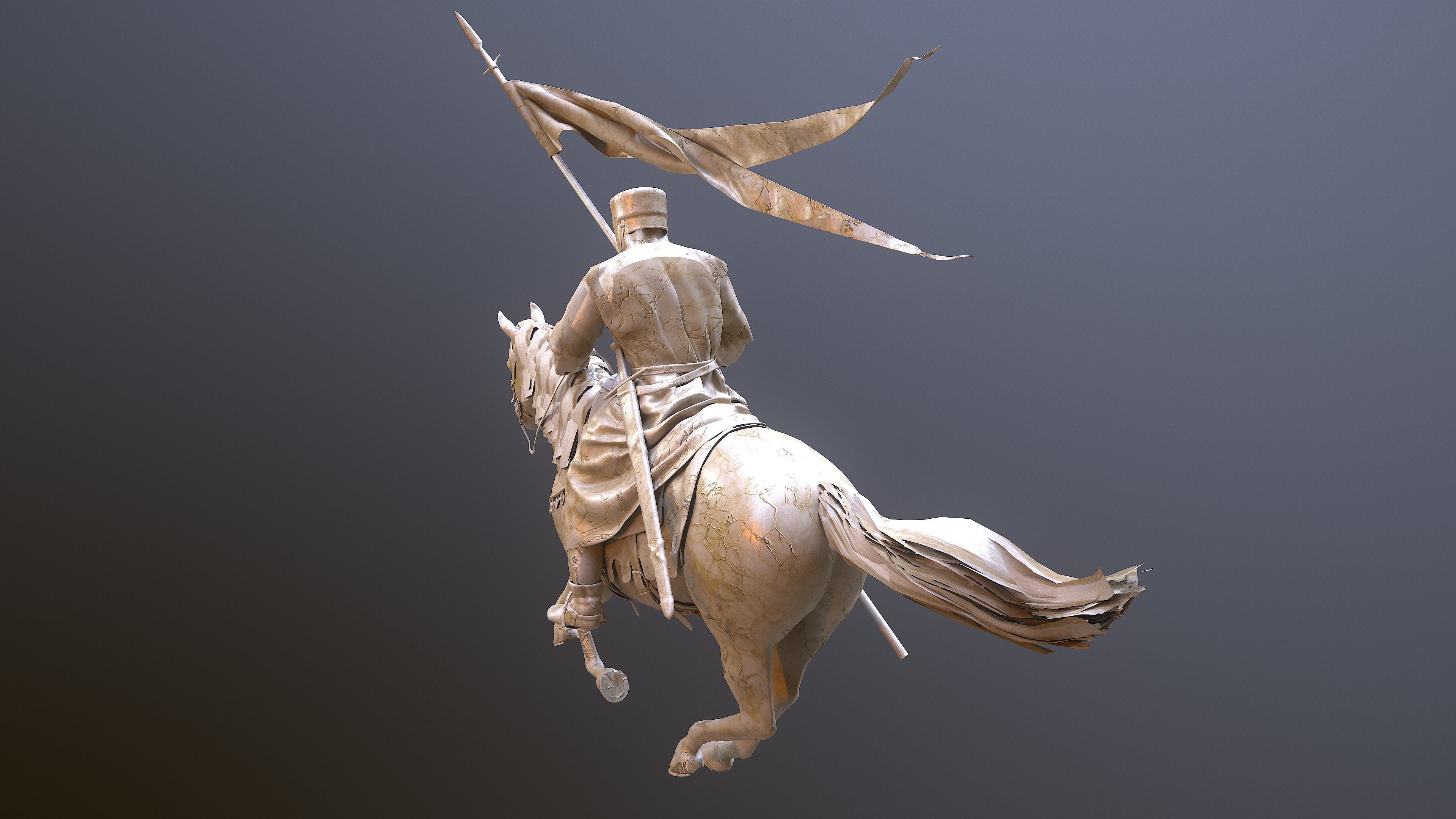 3D model Champion of Chivalry The Marble Knight VR / AR / low-poly ...