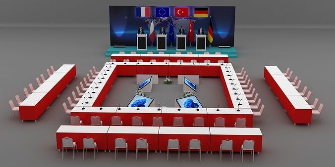 International Meeting Stage Setup 003 3D model | CGTrader