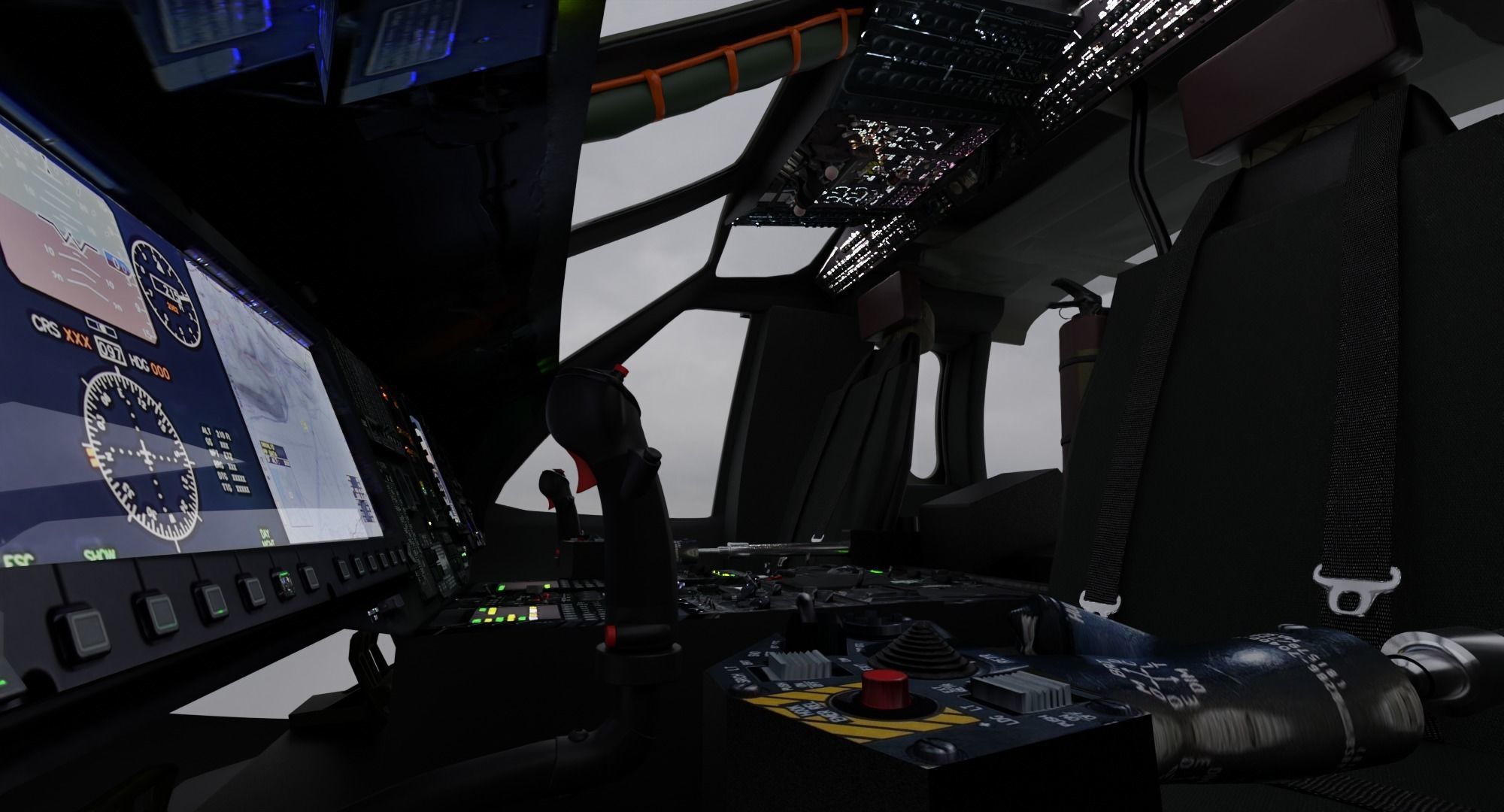 3D model Black Hawk UH-60 Cockpit VR / AR / low-poly | CGTrader
