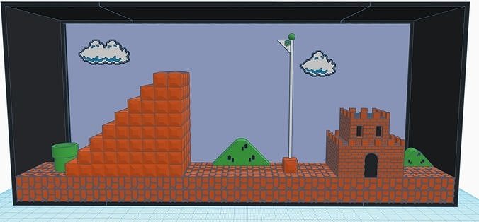 SUPER MARIO DIORAMA ONE PART 3D model 3D printable | CGTrader