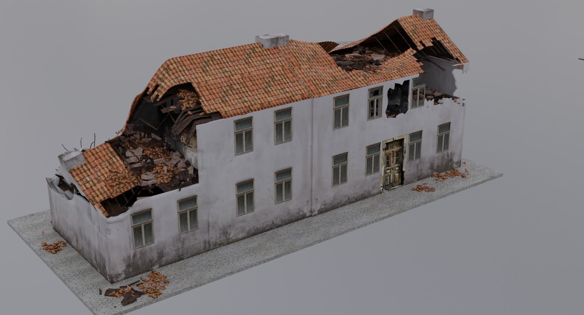 3D model World War 2 Damaged Building VR / AR / low-poly | CGTrader