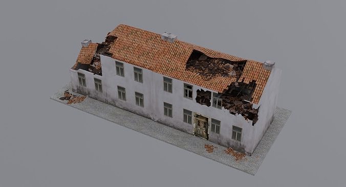 3D model World War 2 Damaged Building VR / AR / low-poly | CGTrader